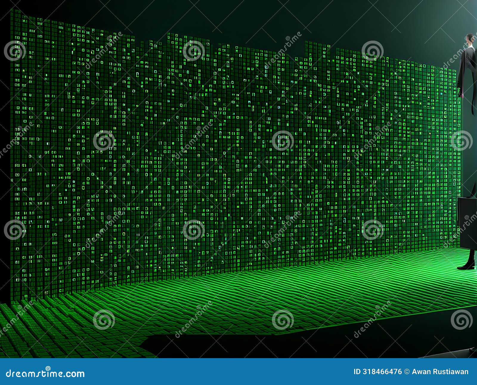 Digital Numeric Matrix with Cascading Numbers for Futuristic Website ...