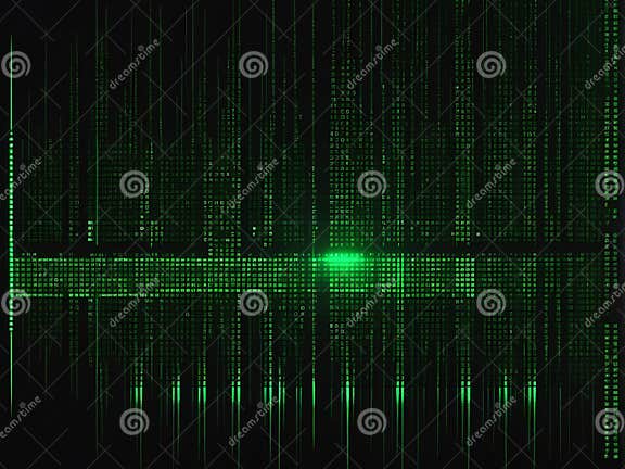 Digital Numeric Matrix With Cascading Numbers For Futuristic Website Background Stock