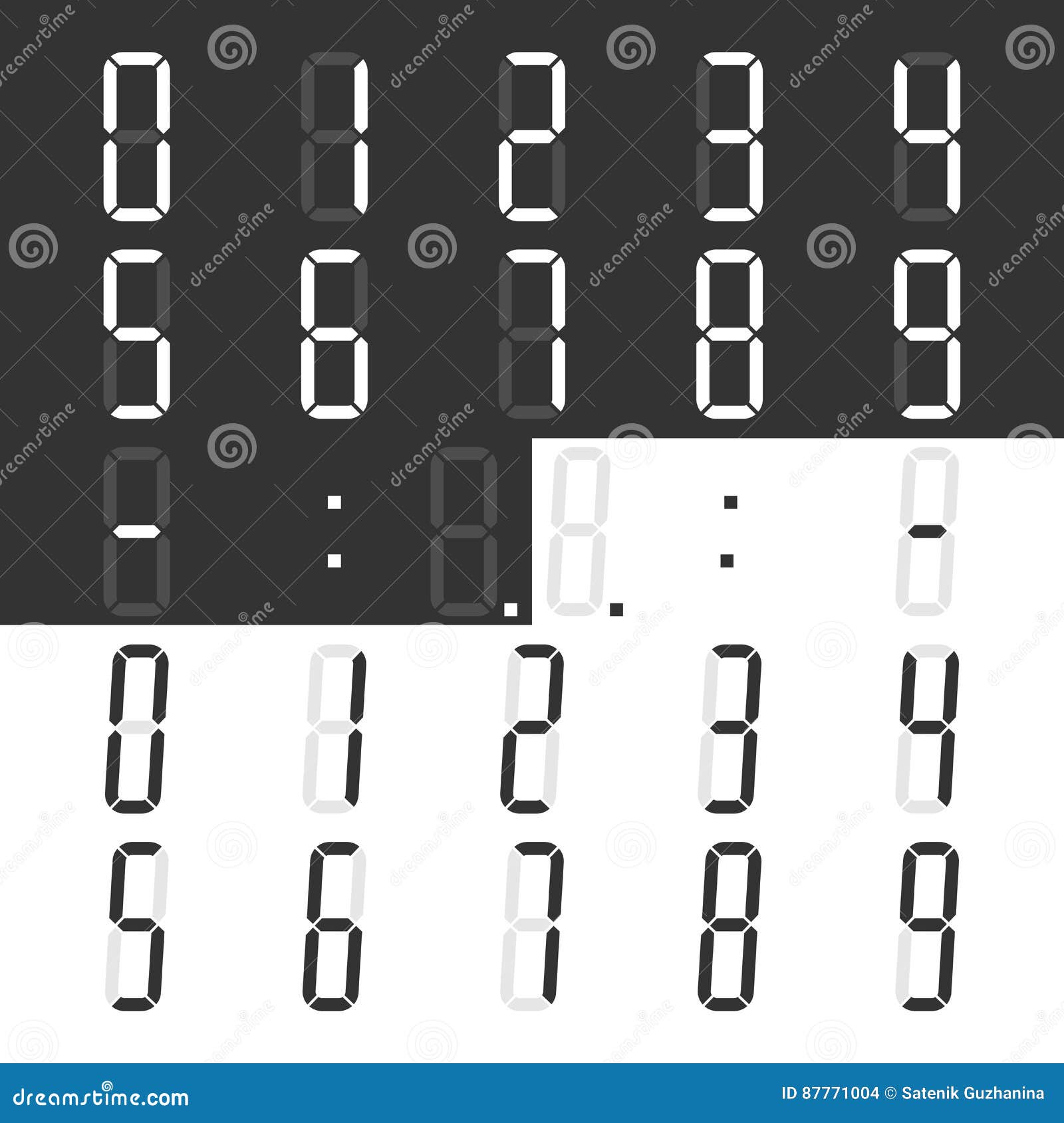 Digital Nummer Och Symboler Vektor Illustrationer - Illustration av ...