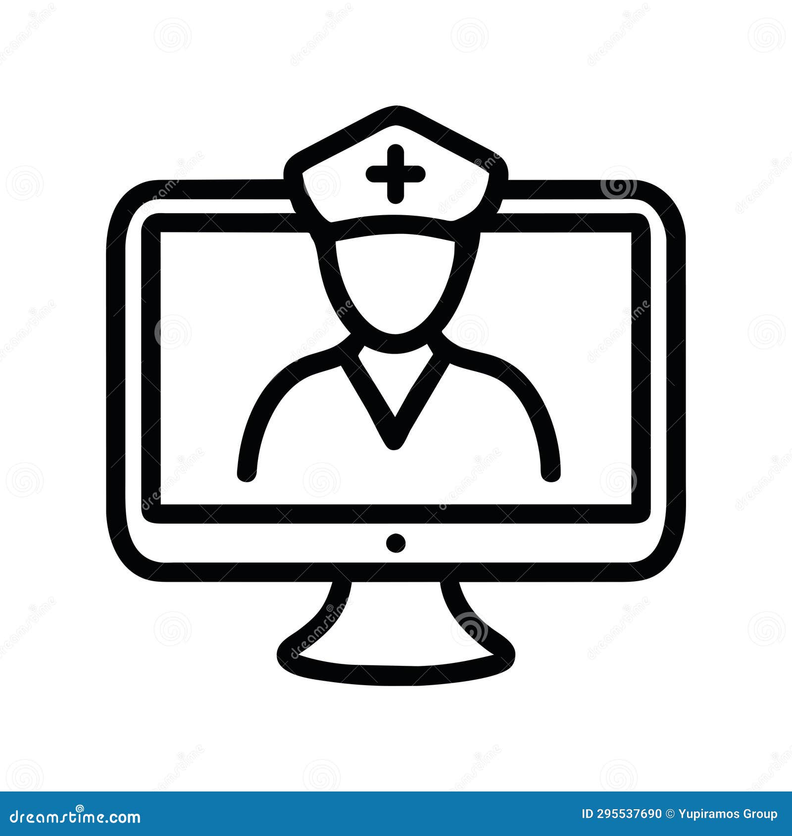 Digital nurse icon stock vector. Illustration of doctor - 295537690