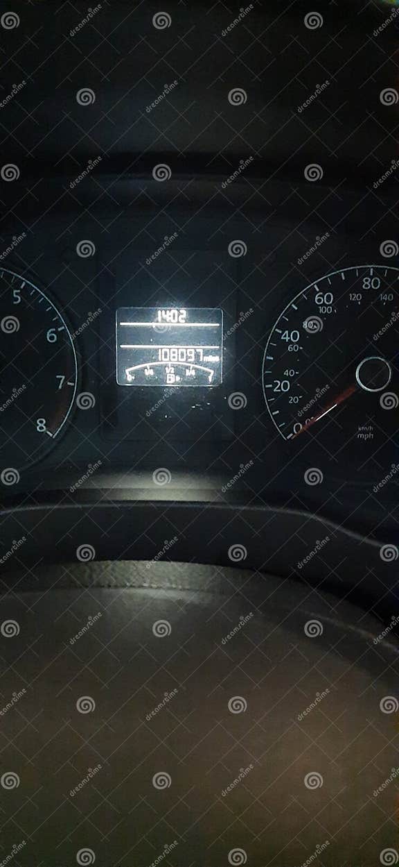 A Digital Odometer Reading in a Passenger Car. Stock Image - Image of ...