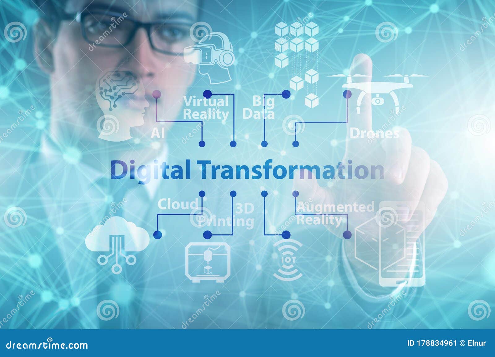 Digital Omvandling Och Digitalisering Stock Illustrationer ...