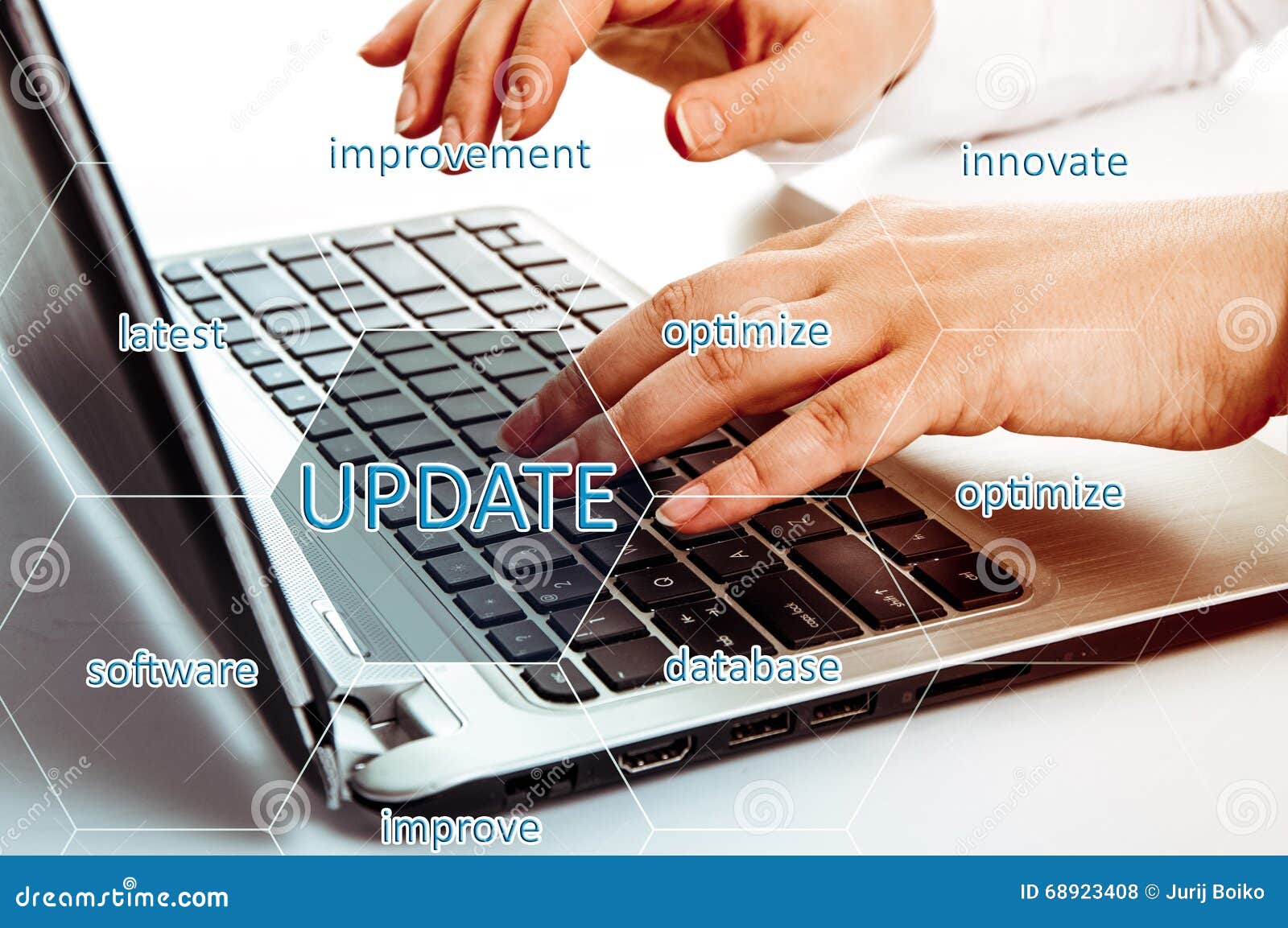 Digital Online Update Upgrade Office Working Concept. Optimize Stock ...