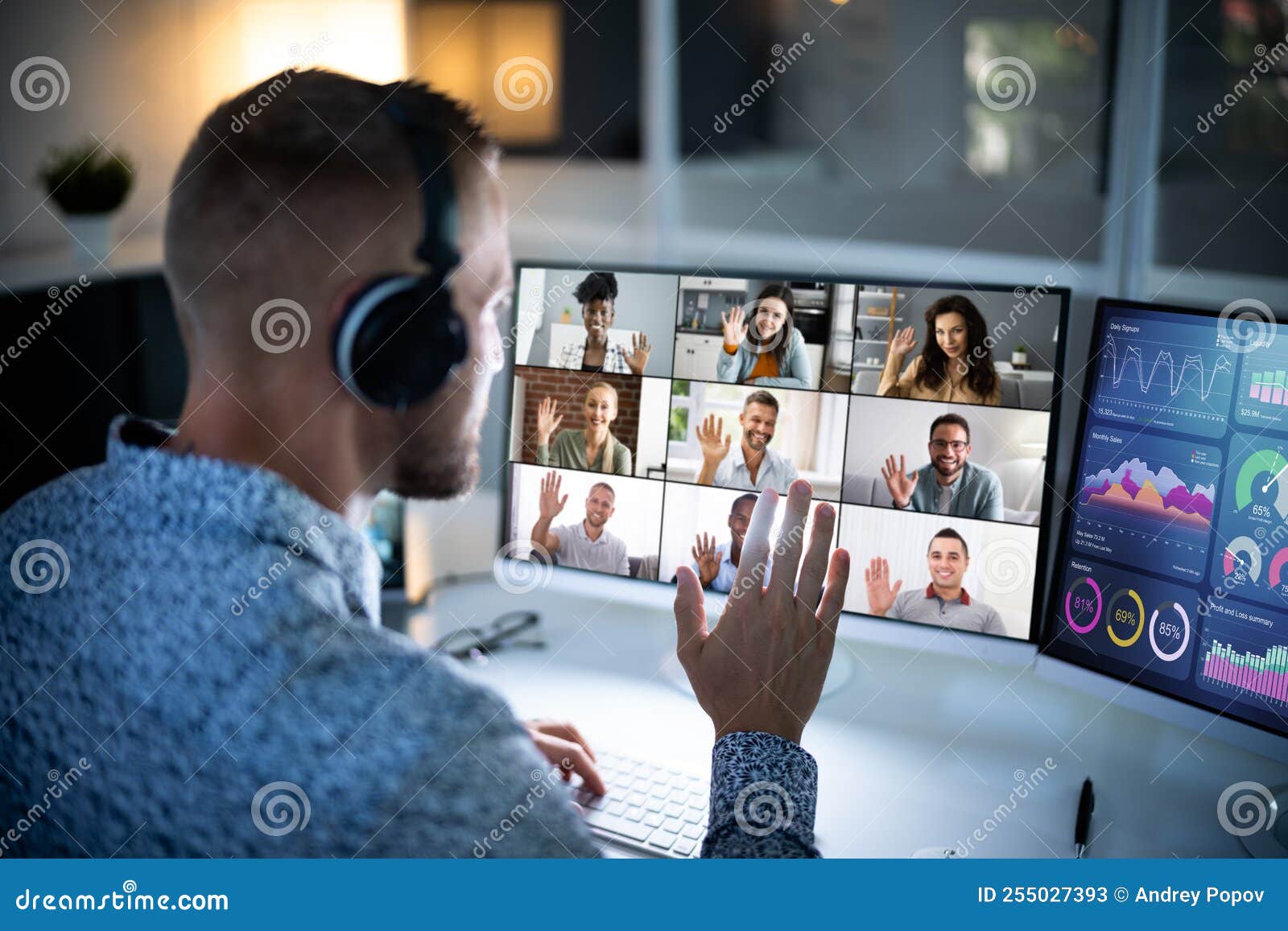 Digital Online Video Conference Webinar Stock Image - Image of learning ...