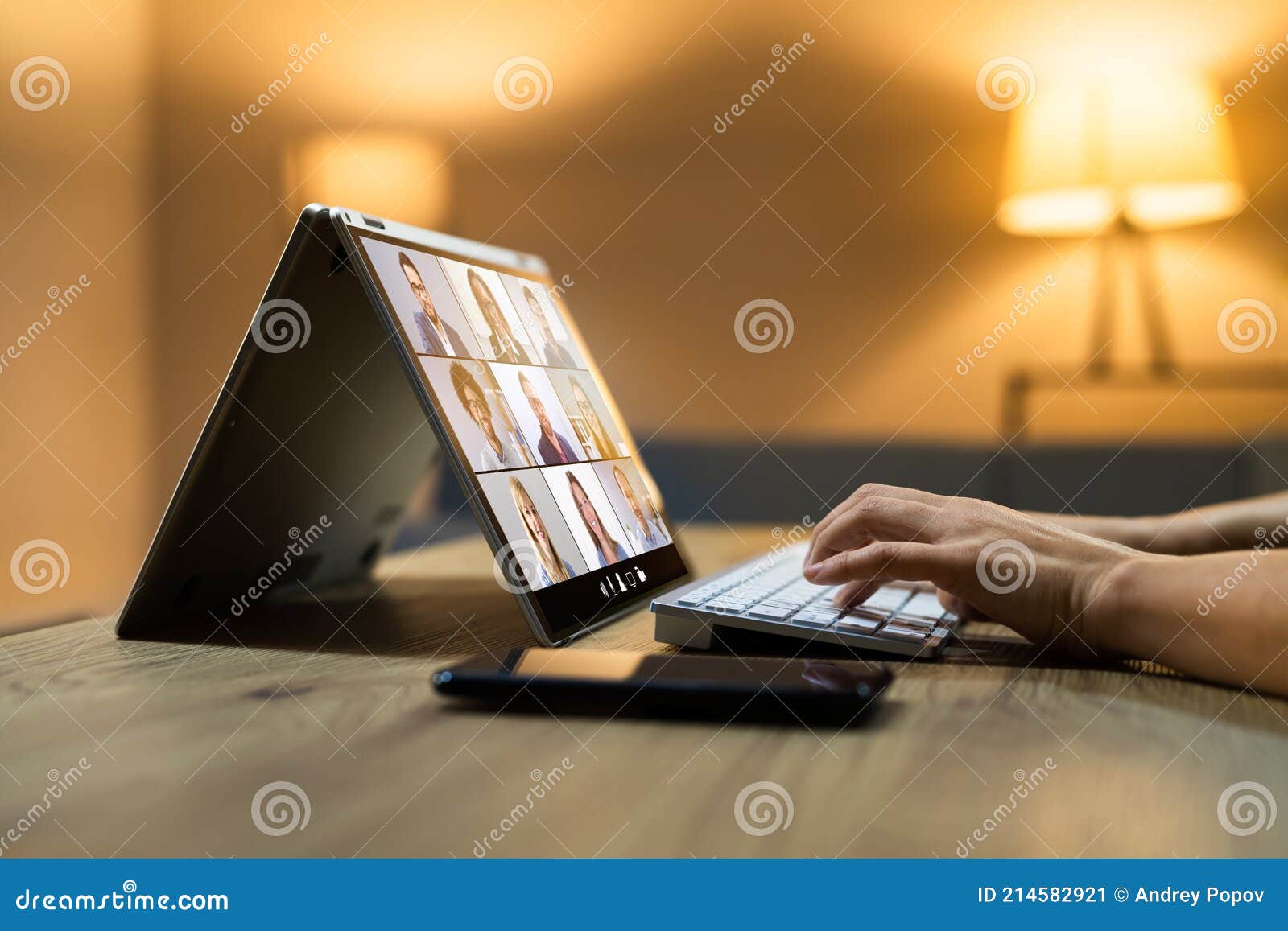 Digital Online Video Conference Webinar Stock Image - Image of business ...