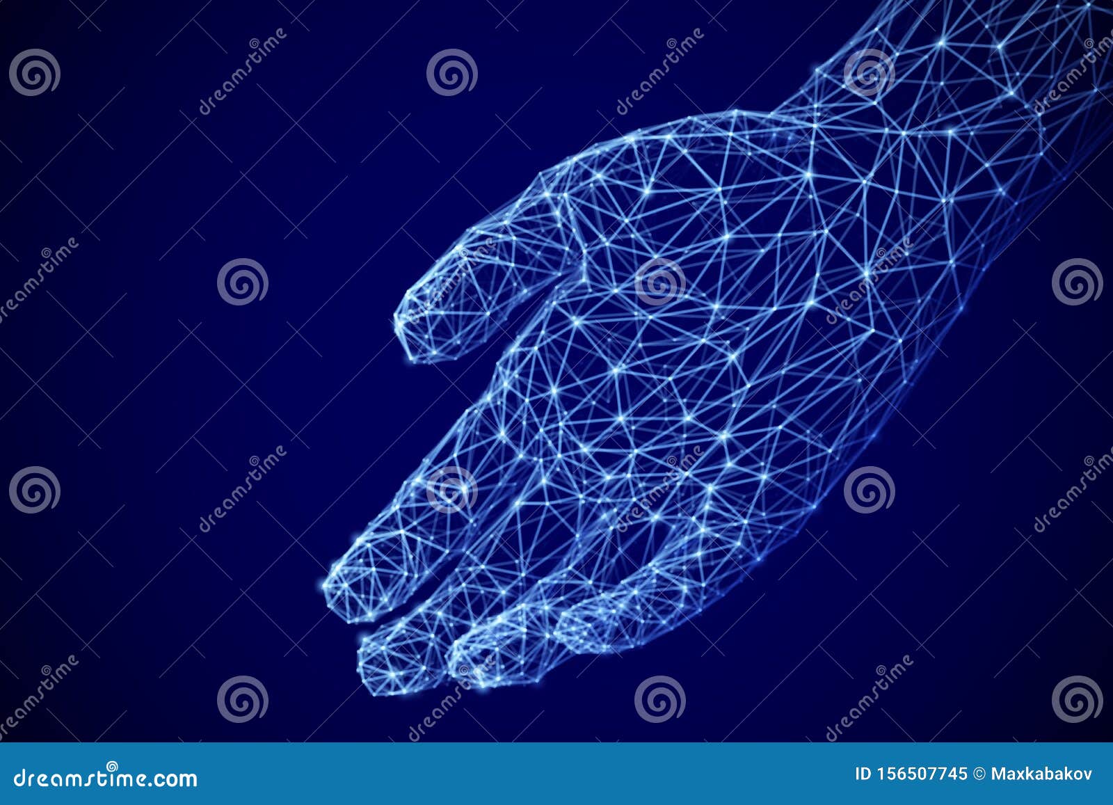 Digital Open Palm Offering Something. Assistance or Inviting Gesture ...