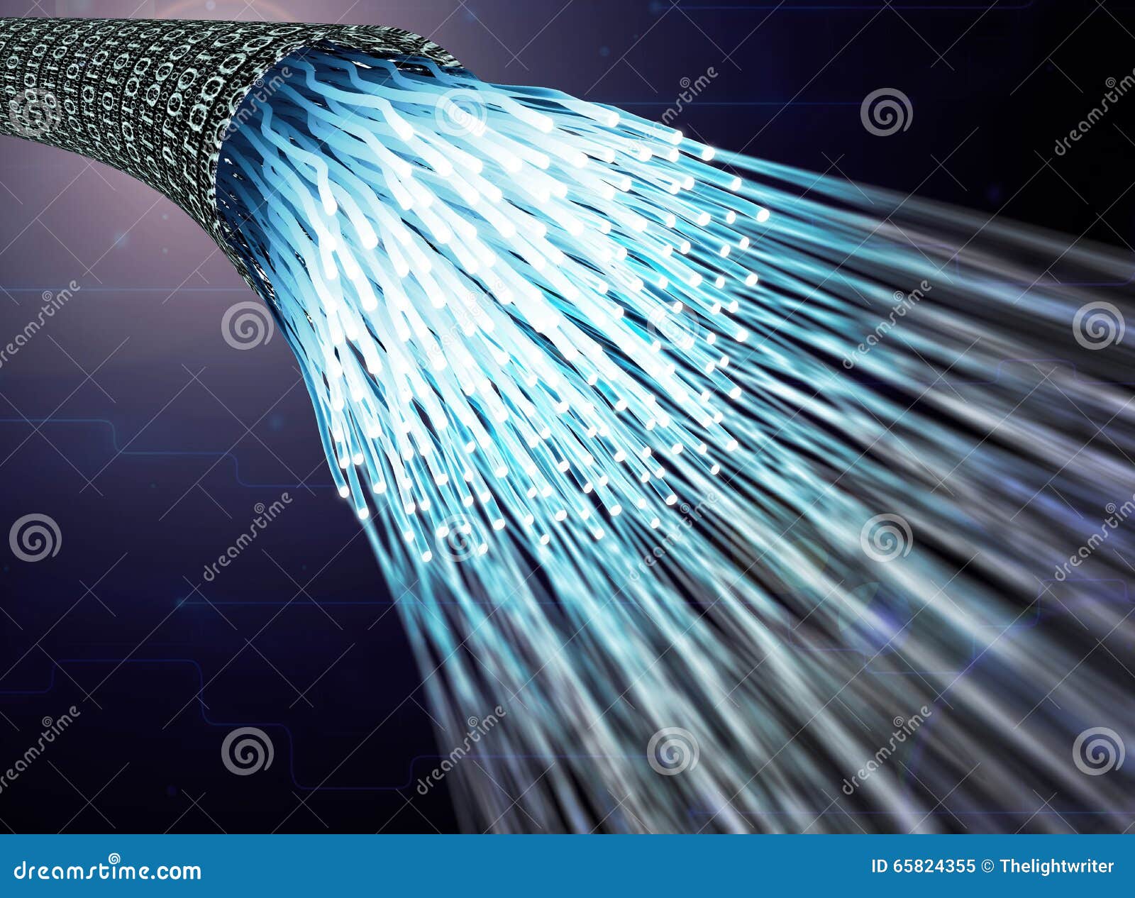 Digital Optical Data Cable in a Data Vortex. Stock Illustration ...