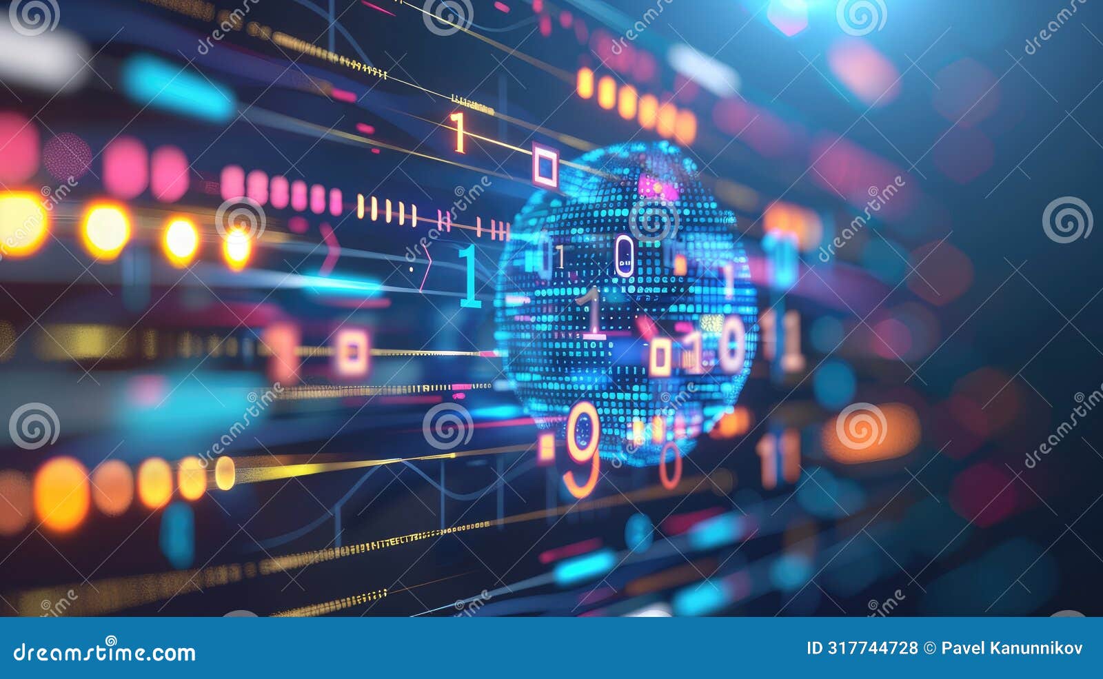 The Digital Oracle: Blue Faced Algorithm Stock Photo - Image of ...