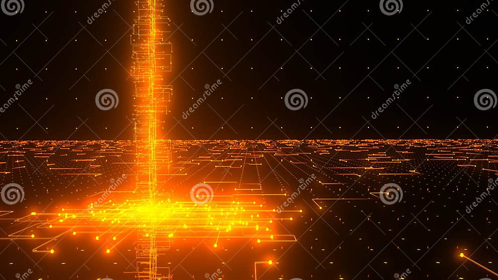 Digital Orange Database Concept Stock Illustration - Illustration of ...