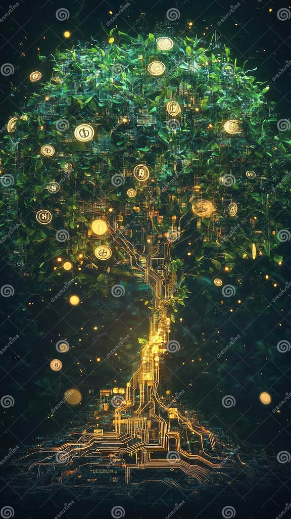 The Digital Orchard, Where Cryptocurrency Grows Stock Photo - Image of ...