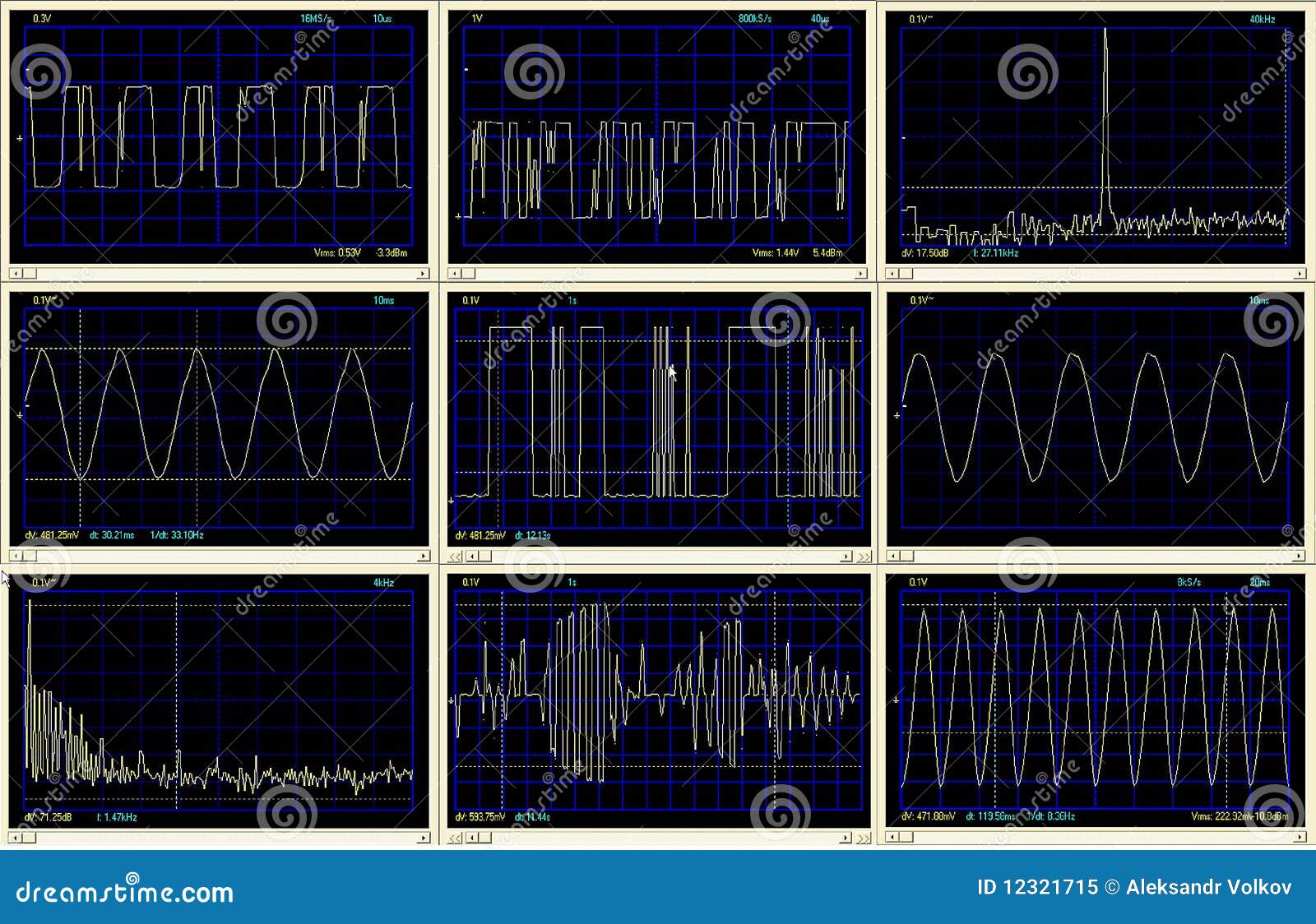 Digital Oscillograms of Real Processes Stock Image - Image of ...