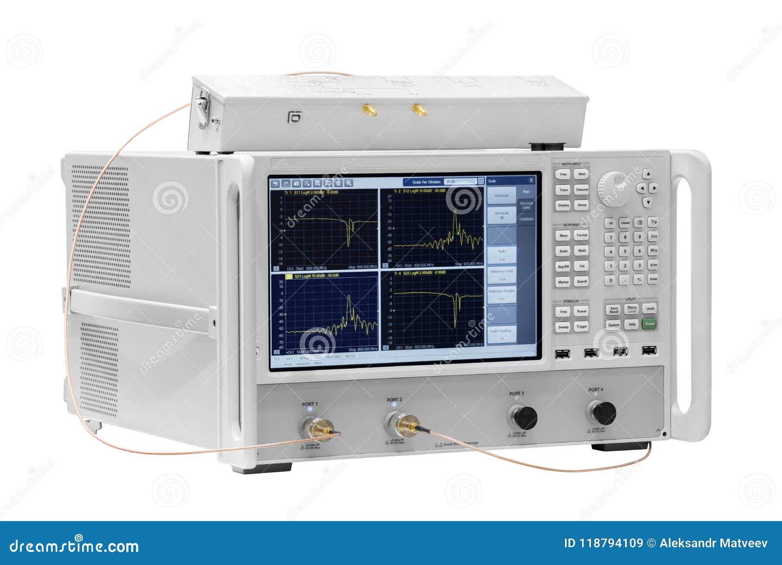 Digital Oscillograph Isolated on White Background, Power Analyzer 3 ...