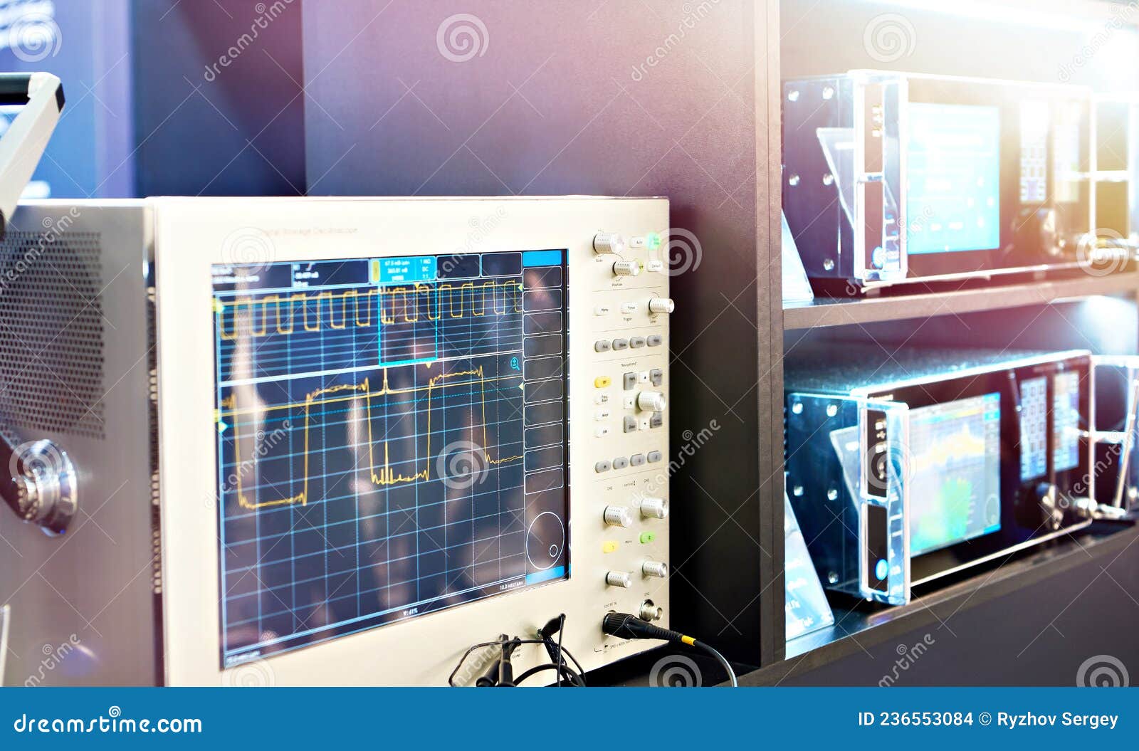Digital oscilloscope stock photo. Image of oscillograph - 236553084