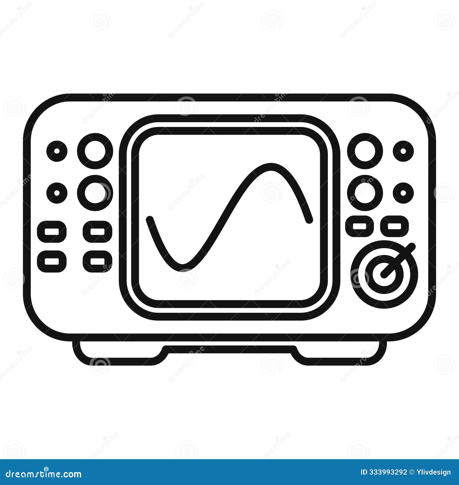 Digital Oscilloscope Showing Sinusoidal Signal on Screen Stock Vector ...