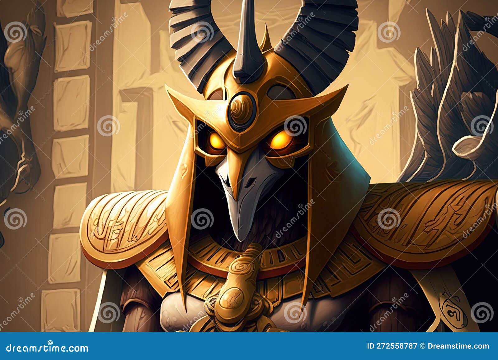 Digital Osiris. Egyptian God Stock Illustration - Illustration of dead ...