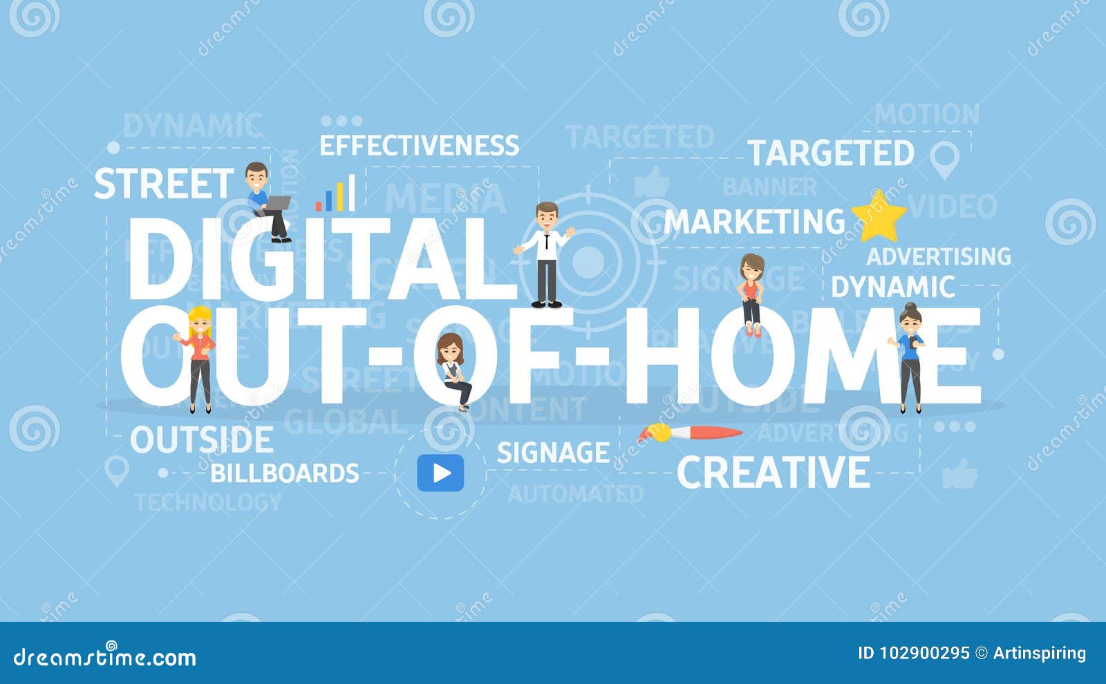 Digital out of home. stock vector. Illustration of icon - 102900295