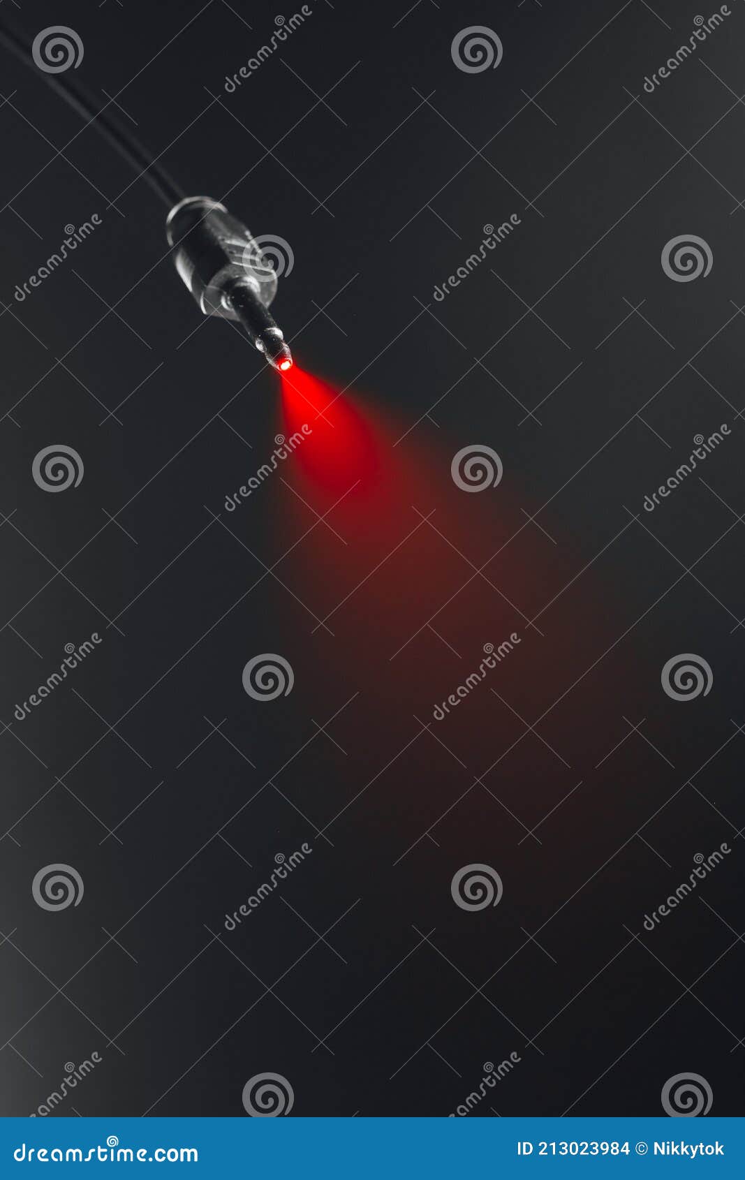 Digital Out Optical Audio Cable Connector, Red Led Light in Fog Stock ...