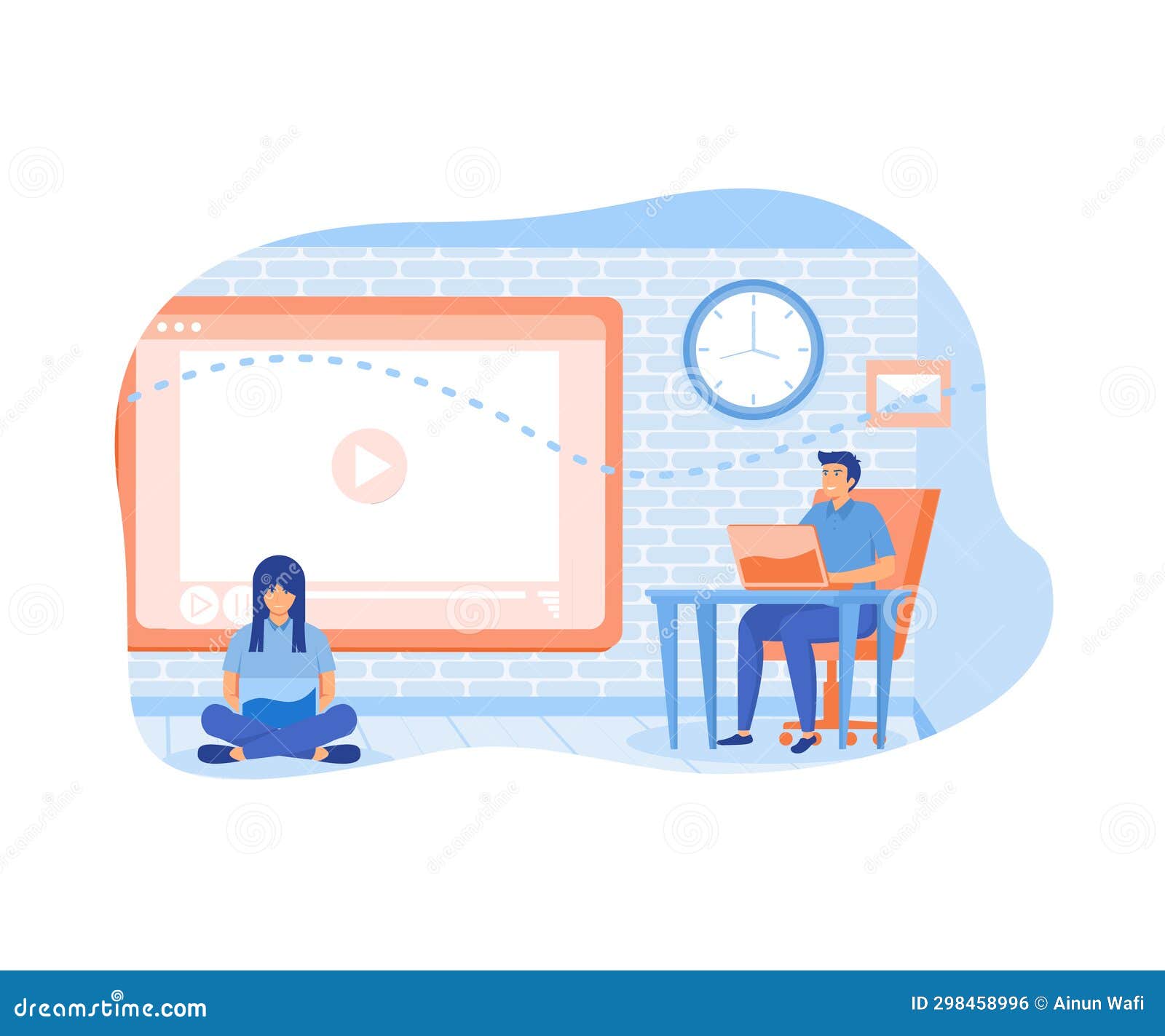 Digital Overload. Tiny Business People Watching at Digital Devices ...