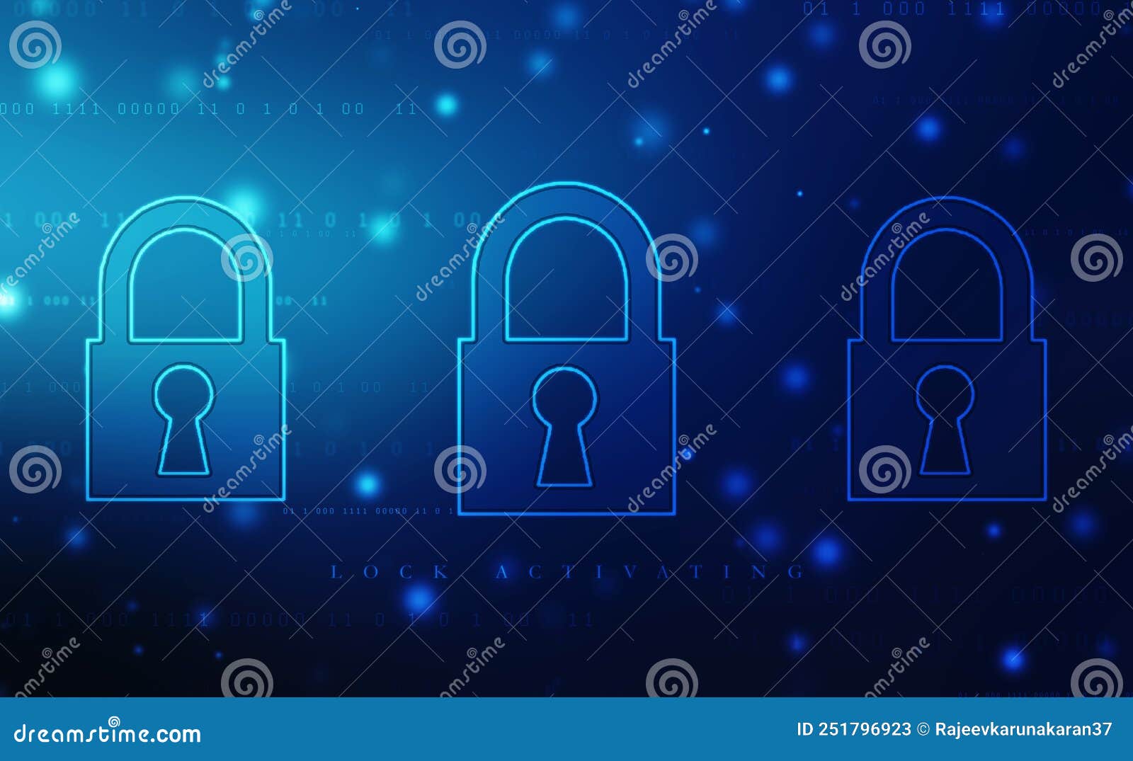 Digital Padlock on Abstract Technology Background, Personal Data ...