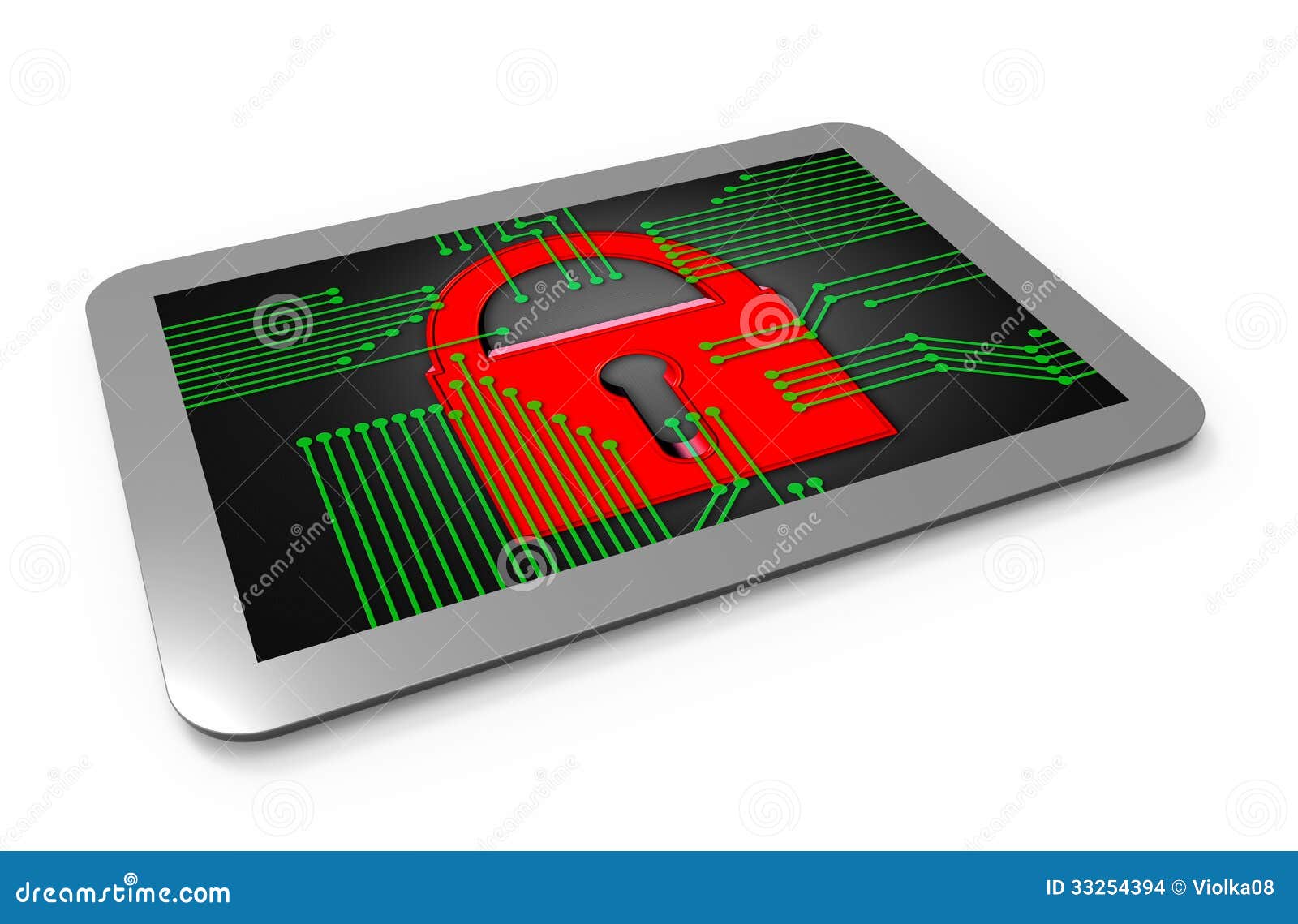 Digital Padlock with Circuit Board Stock Illustration - Illustration of ...