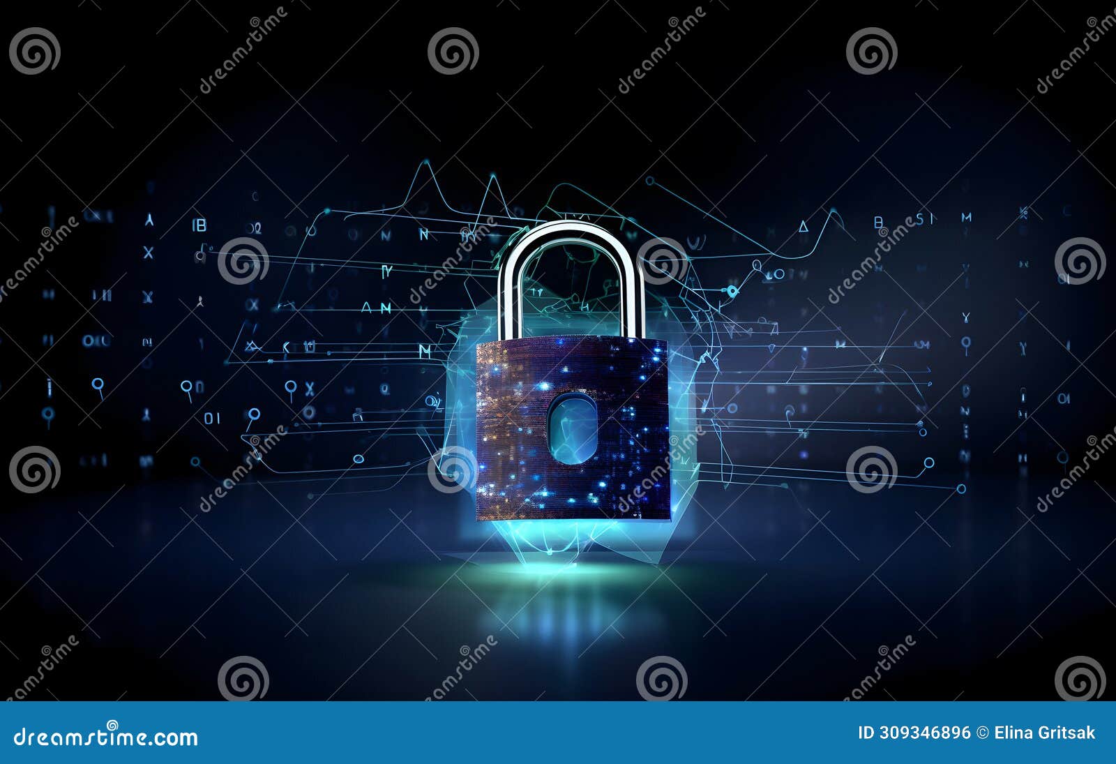 Digital Padlock, Computing System, Cyber Security, Data Network ...