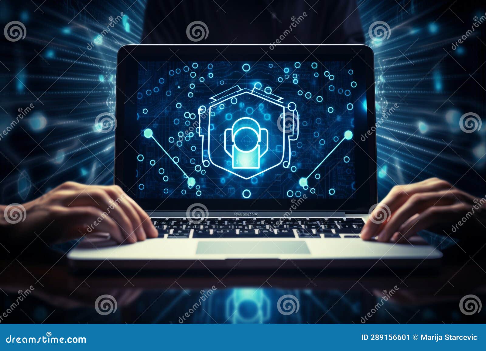 Digital Padlock in Front of a Laptop Computer As Concept for Cyber ...
