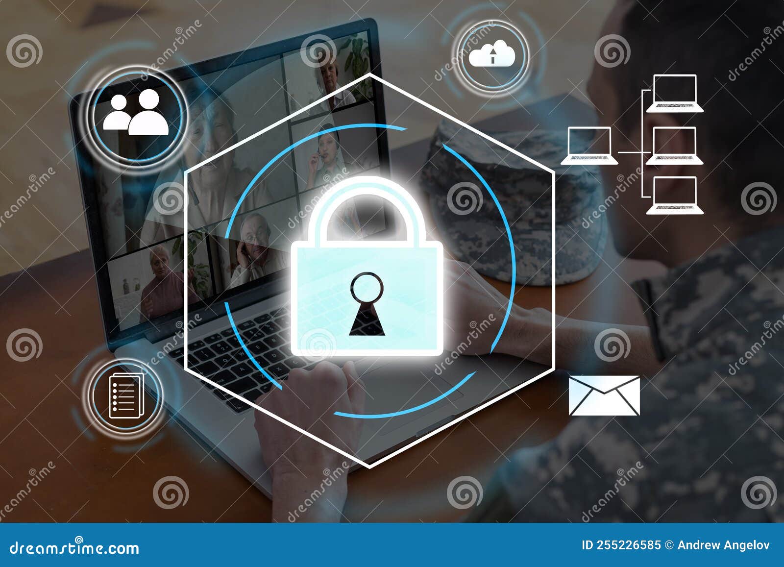 Digital Padlock Icon, Cyber Security Network and Data Protection ...