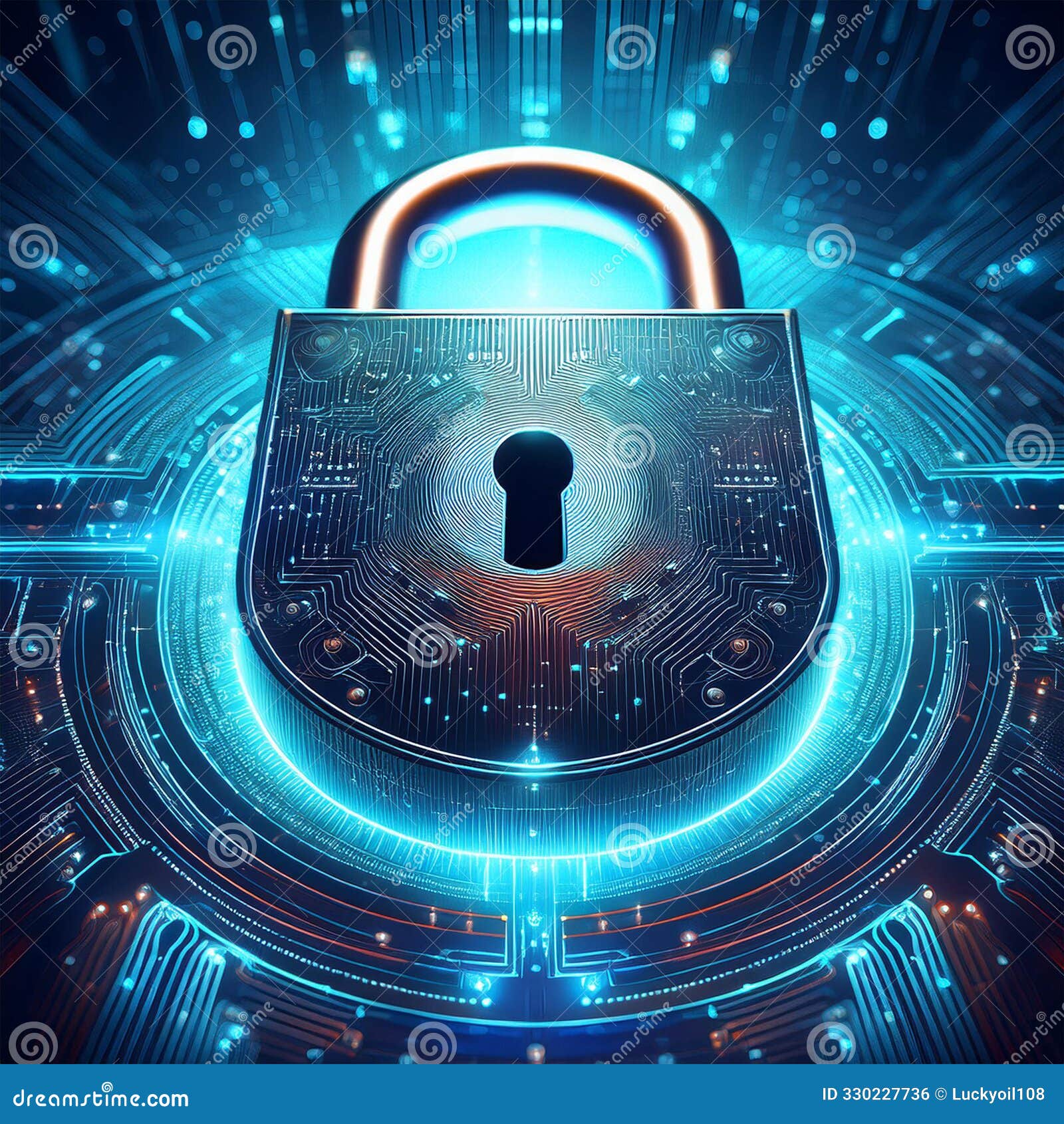 A Digital Padlock Illustration - Generative AI Stock Illustration ...