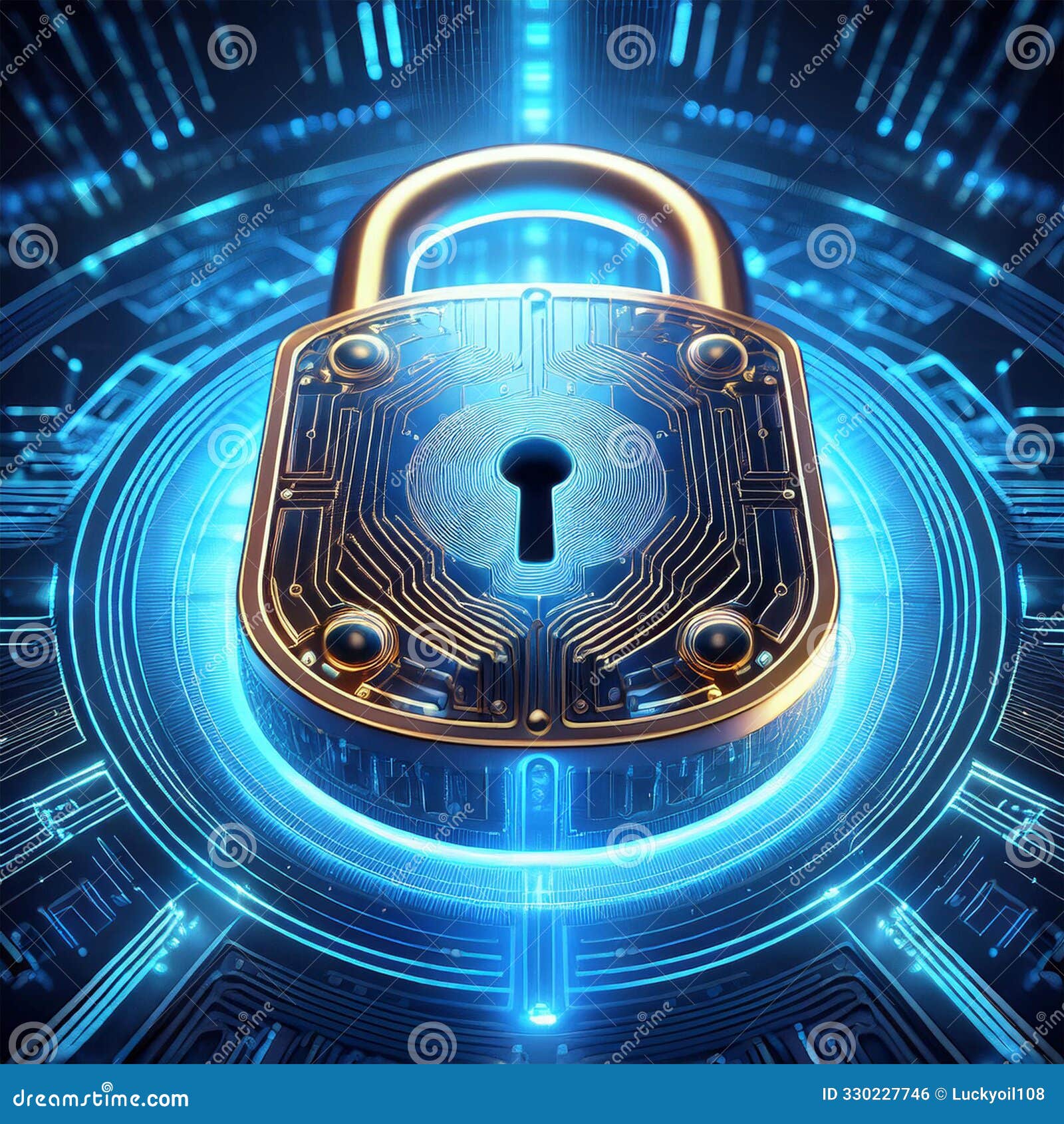 A Digital Padlock Illustration - Generative AI Stock Illustration ...