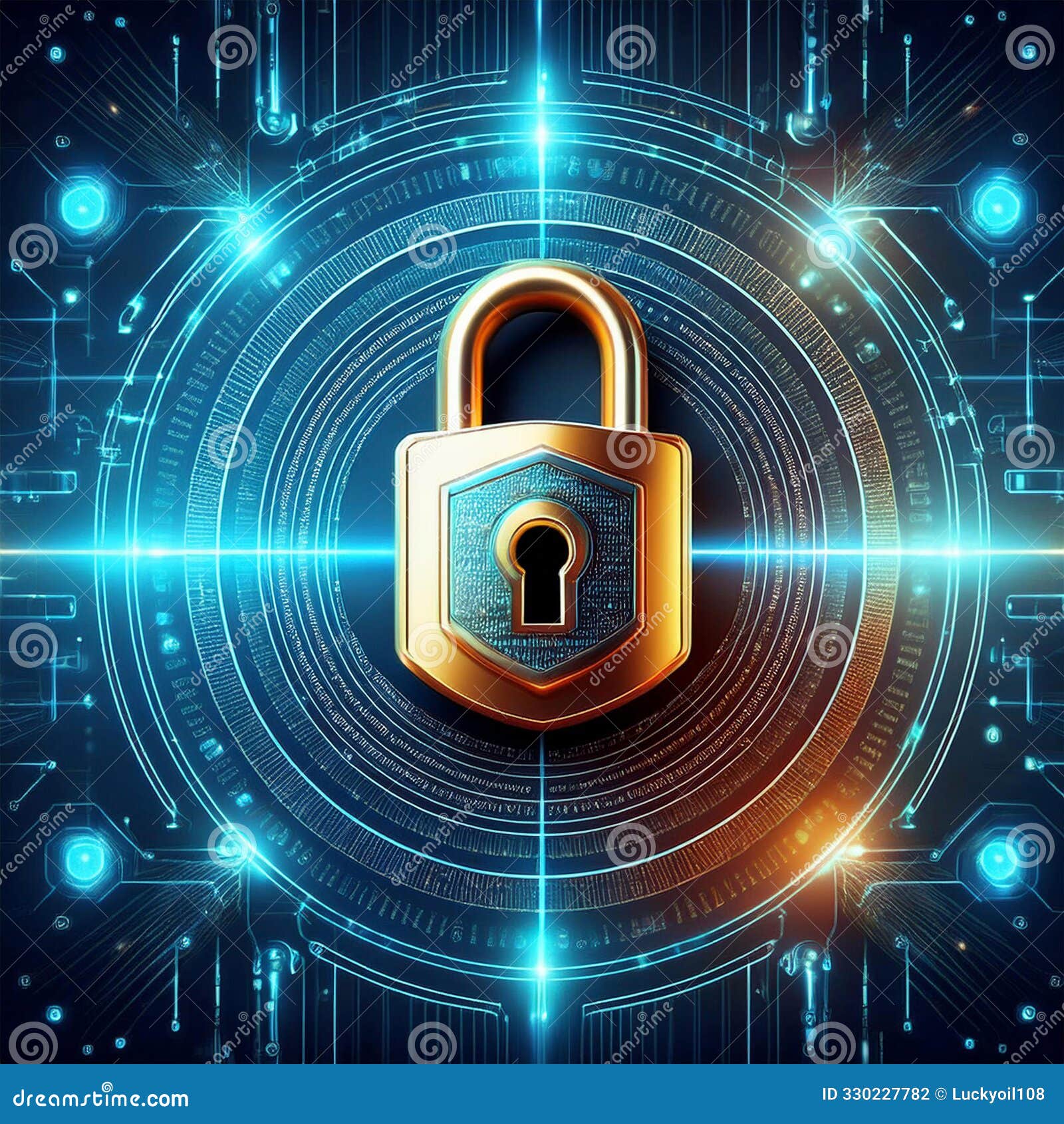 A Digital Padlock Illustration - Generative AI Stock Illustration ...