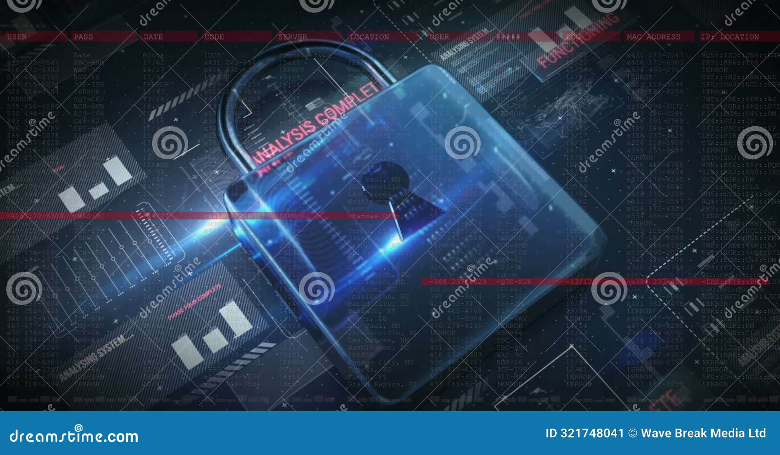 A Digital Padlock with Text ANALYSIS COMPLETE is Prominently Displayed ...