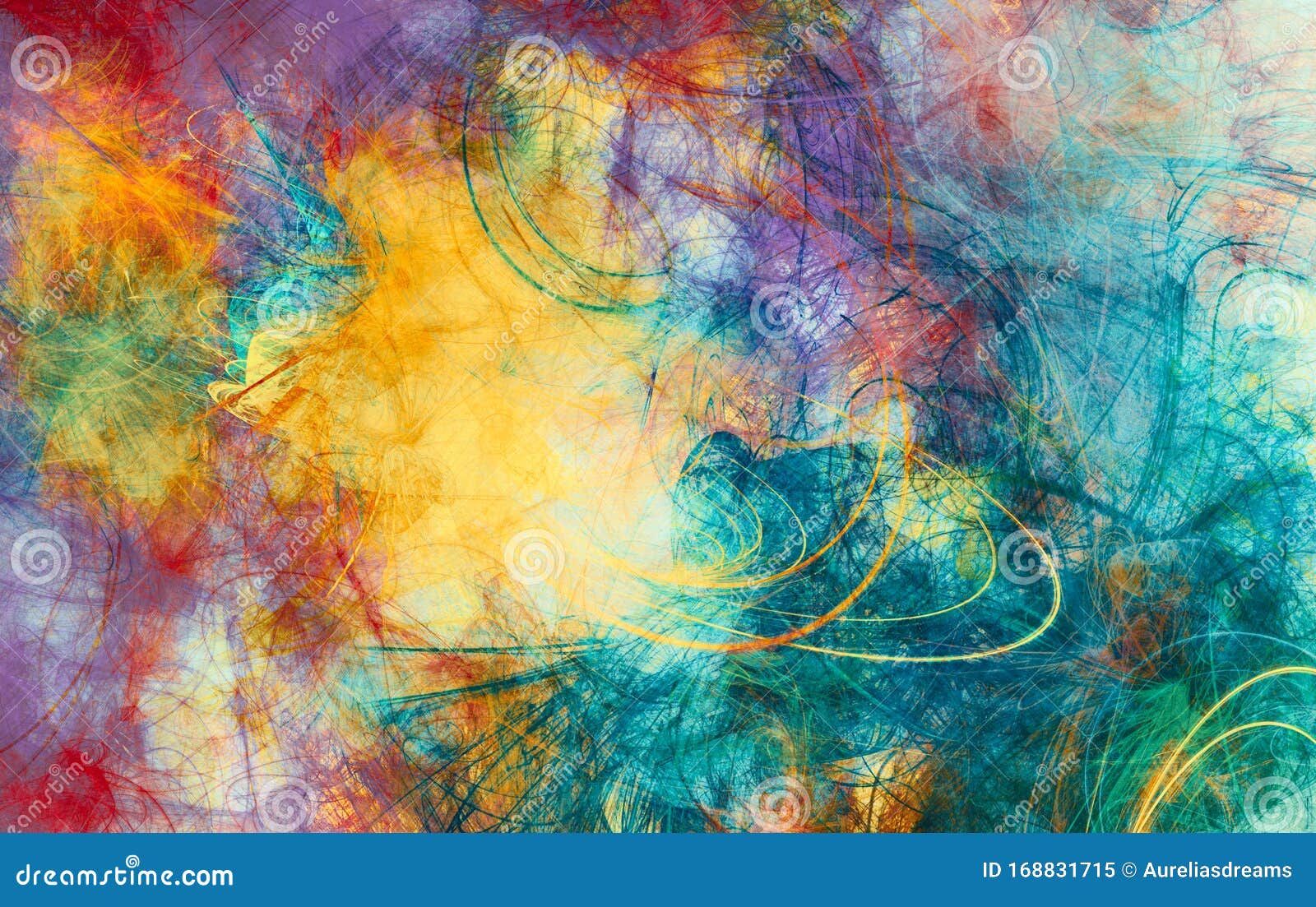 Digital Painted Texture. Dynamic Iridescent Brush Strokes of Paint ...