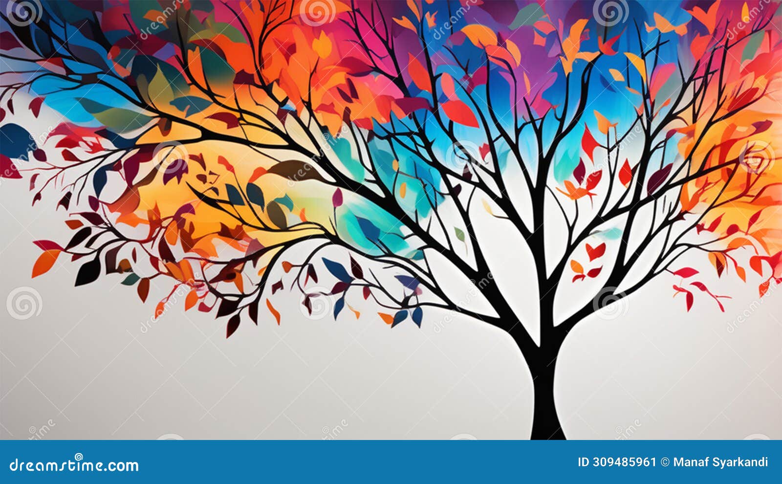 Digital Painting Art, Colorful Abstract Trees Stock Image - Image of ...