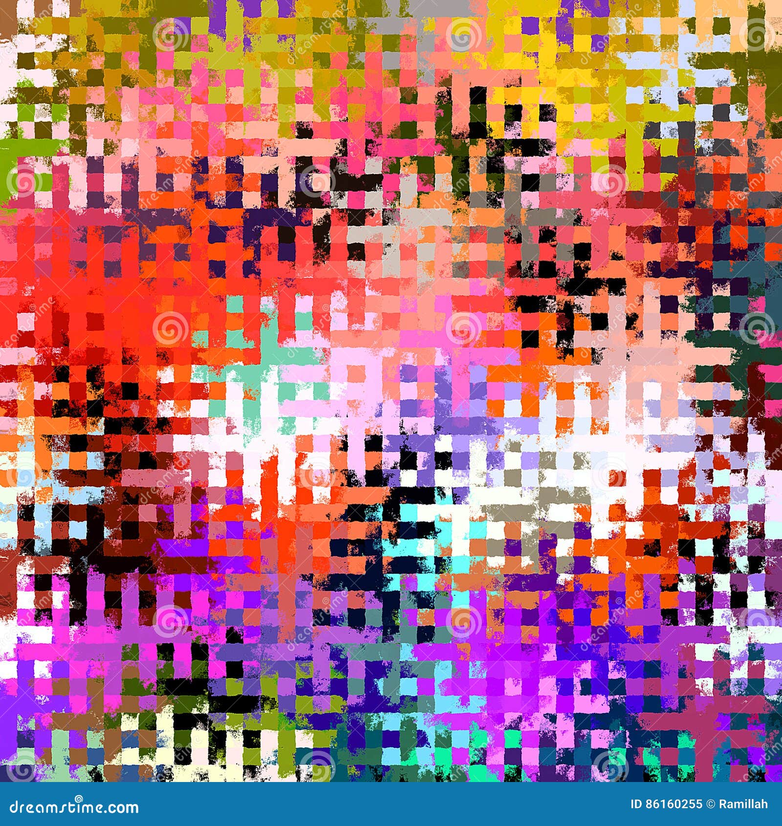 Digital Painting Beautiful Abstract Colorful Chaotic Rectangular Jigsaw ...
