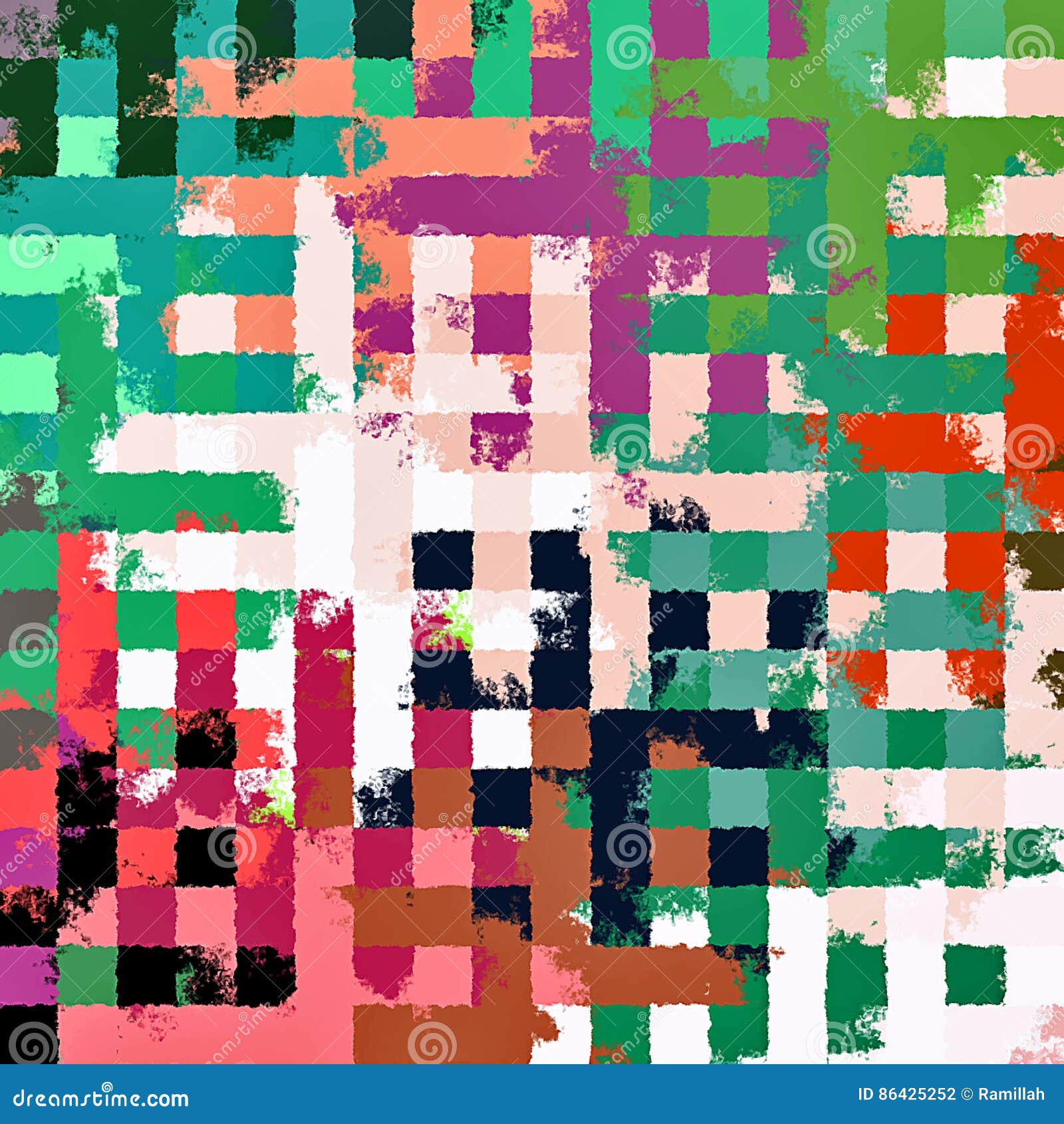 Digital Painting Beautiful Abstract Colorful Chaotic Rectangular Jigsaw ...