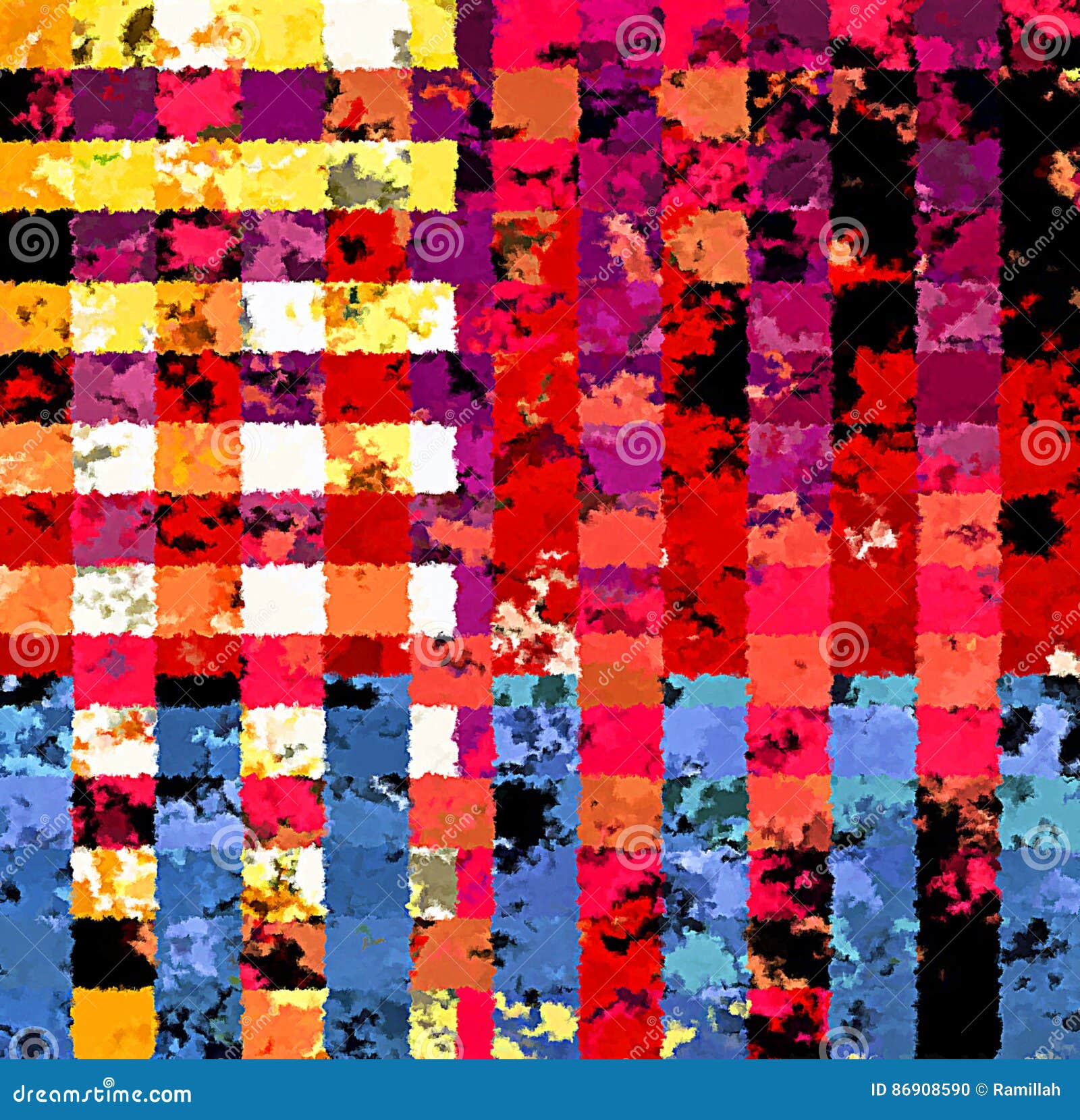 Digital Painting Beautiful Abstract Colorful Chaotic Rectangular ...