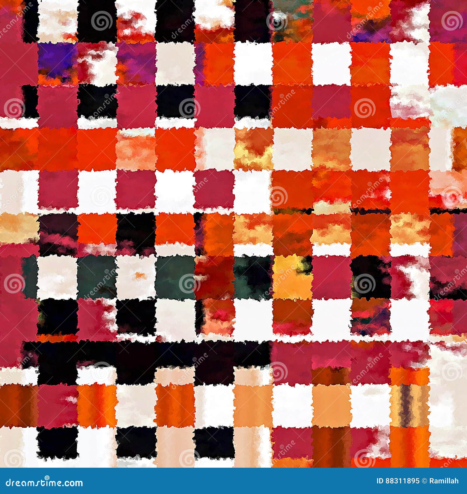 Digital Painting Beautiful Abstract Colorful Chaotic Rectangular ...