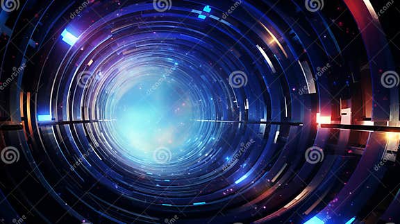 A Digital Painting of a Cosmic Hyper Space Gateway Stock Illustration ...