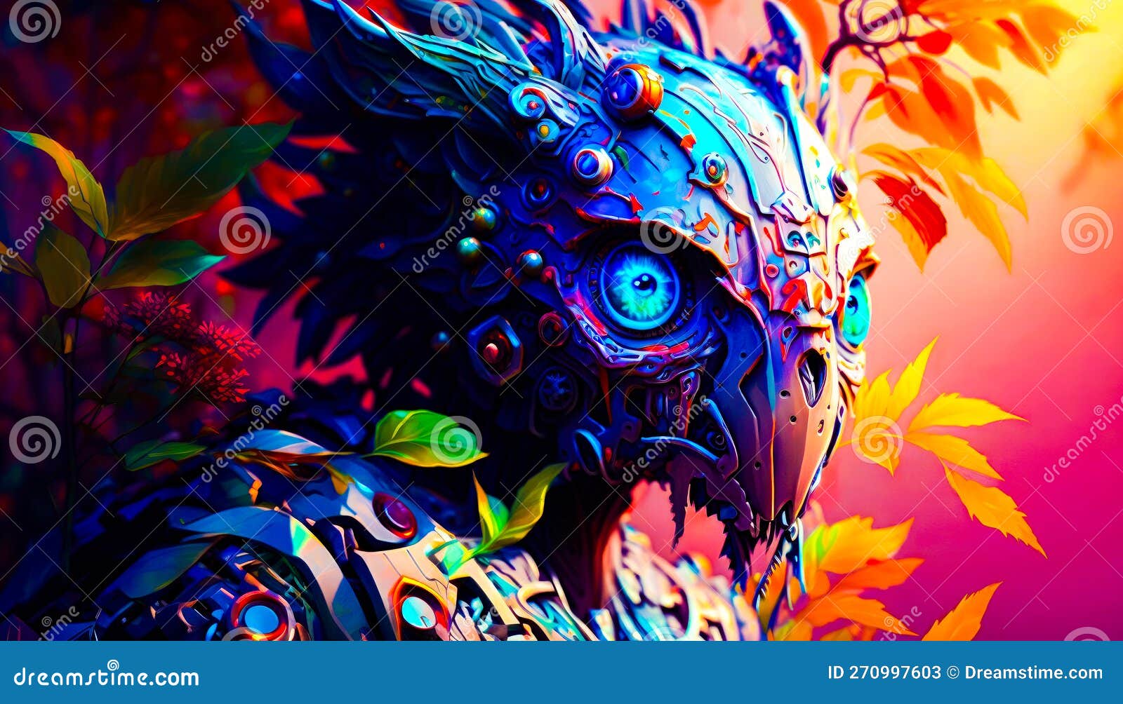 Digital Painting of Creature with Blue Eyes. Fantasy Stock Illustration ...