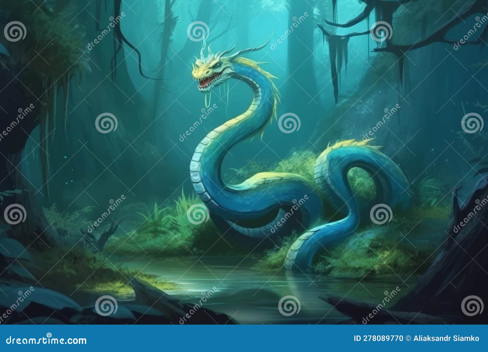 Cursed Swamp With Twisted Trees And Murky Waters, With Ghostly ... Cursed Swamp With Twisted Trees And Murky Waters, With Ghostly ...