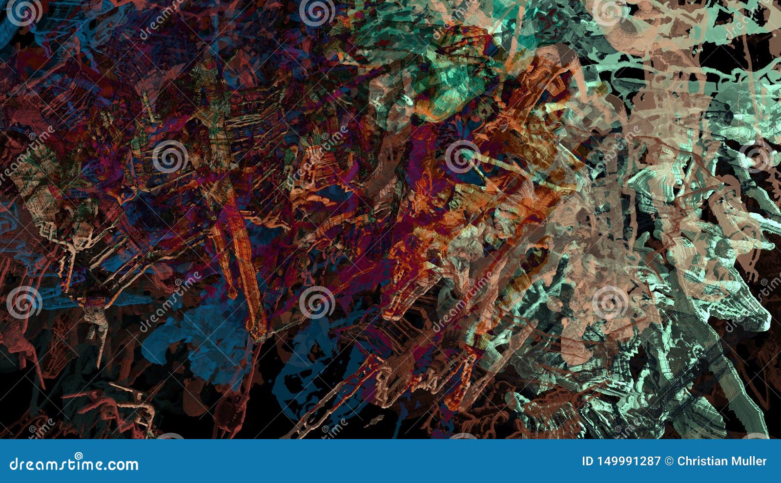 Digital Painting of Texture Intricate Pattern Organic Material Fluid ...