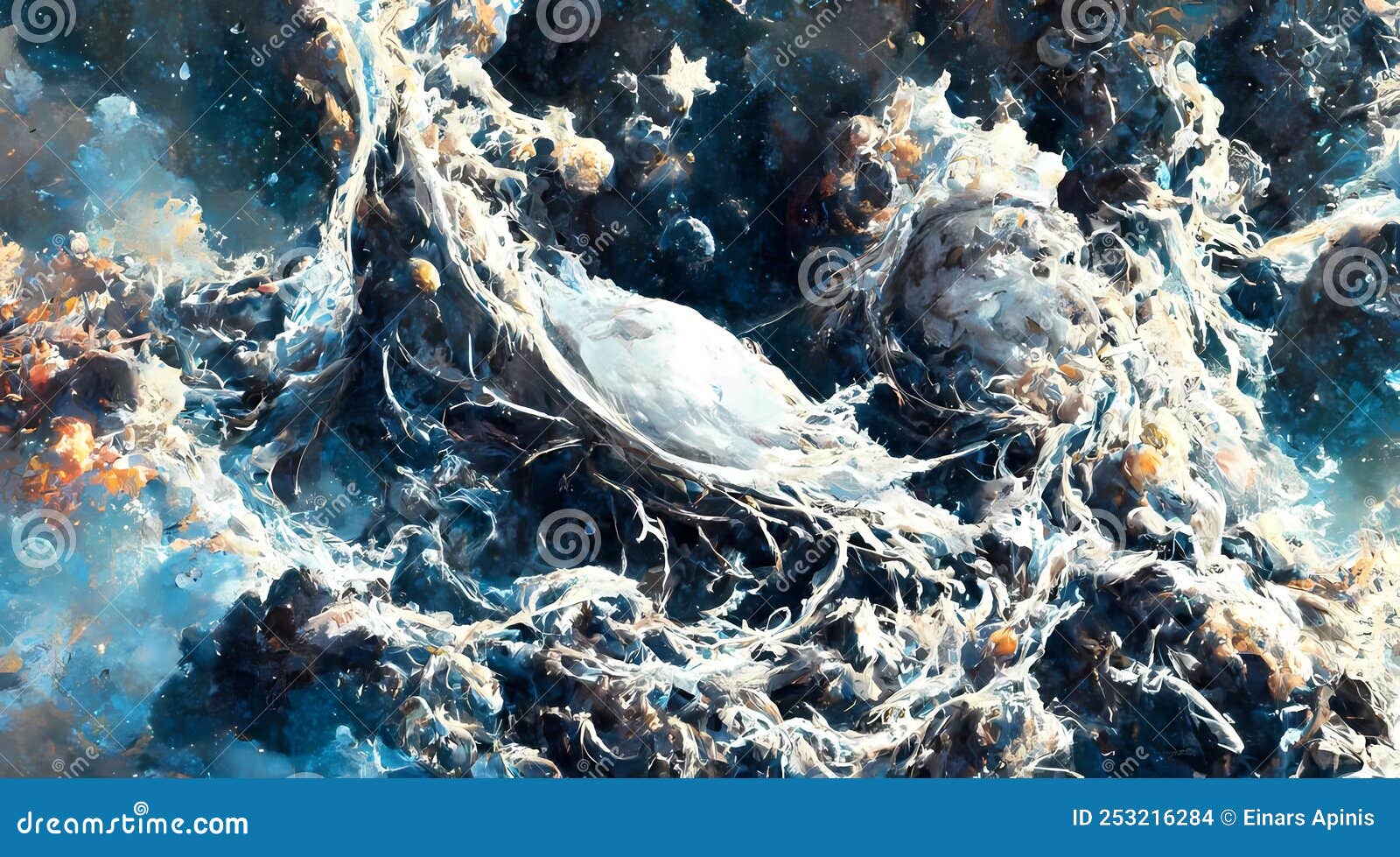 White Outer Space Satellite Wallpaper Illustration Stock Illustration ...