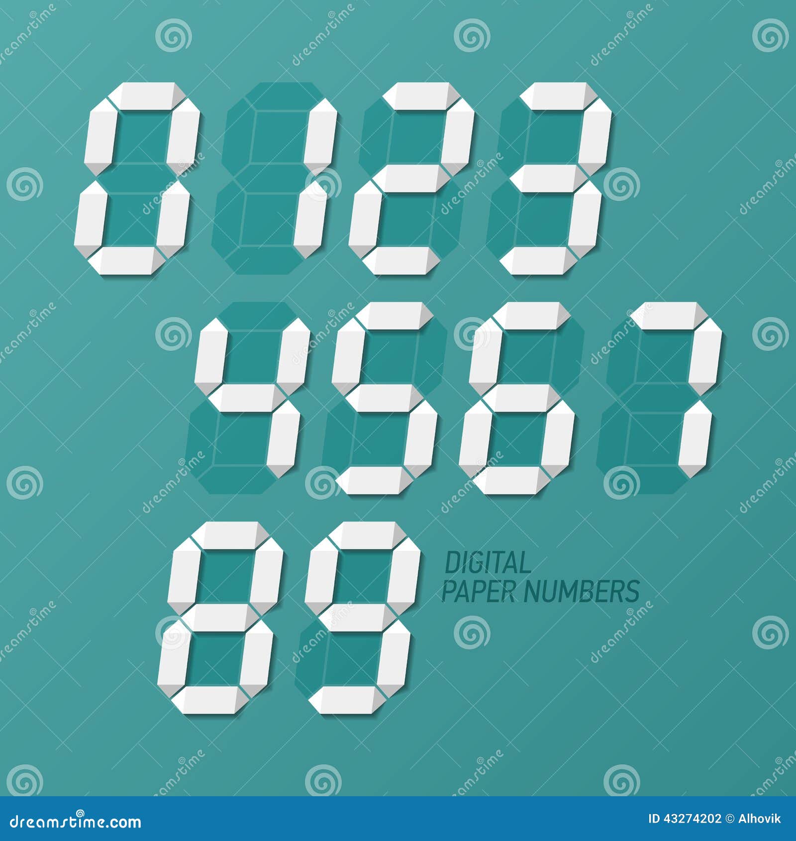 Paper Cut Numbers Cartoon Vector | CartoonDealer.com #39866383