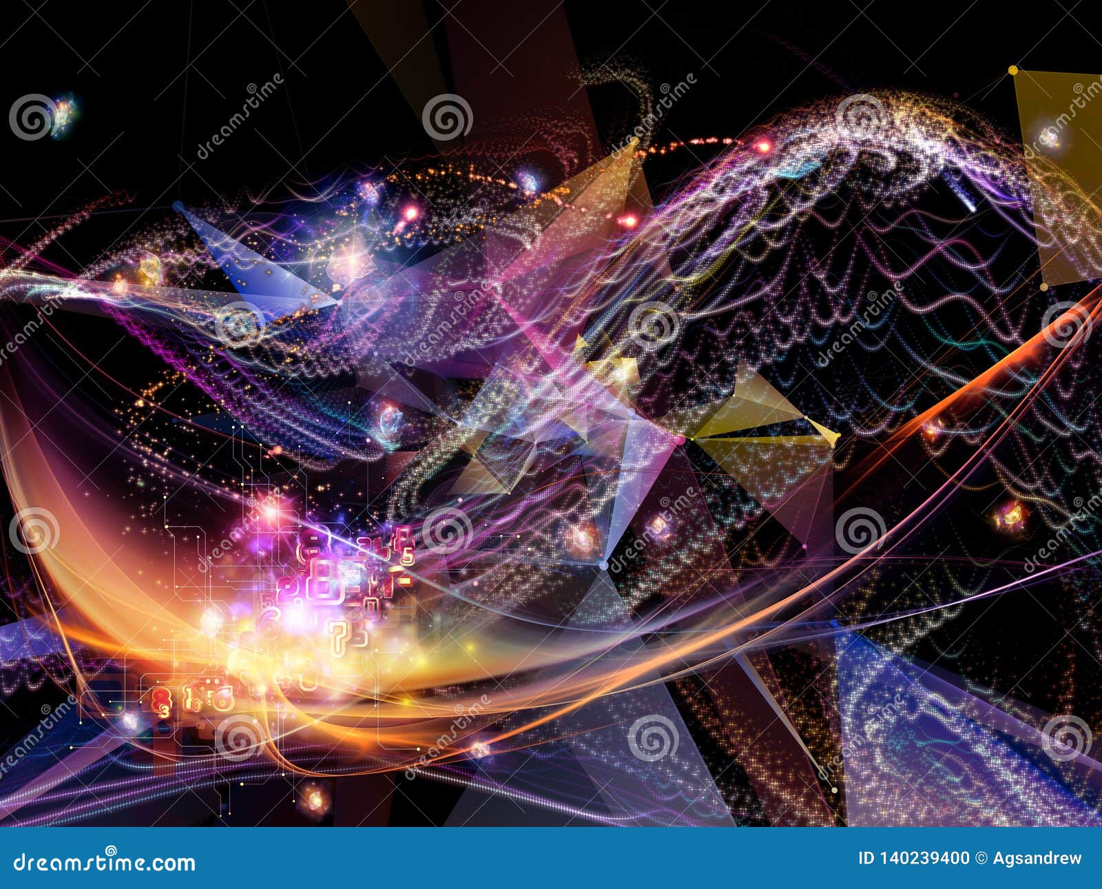 Digital Paradigms of Virtual World Stock Illustration - Illustration of ...