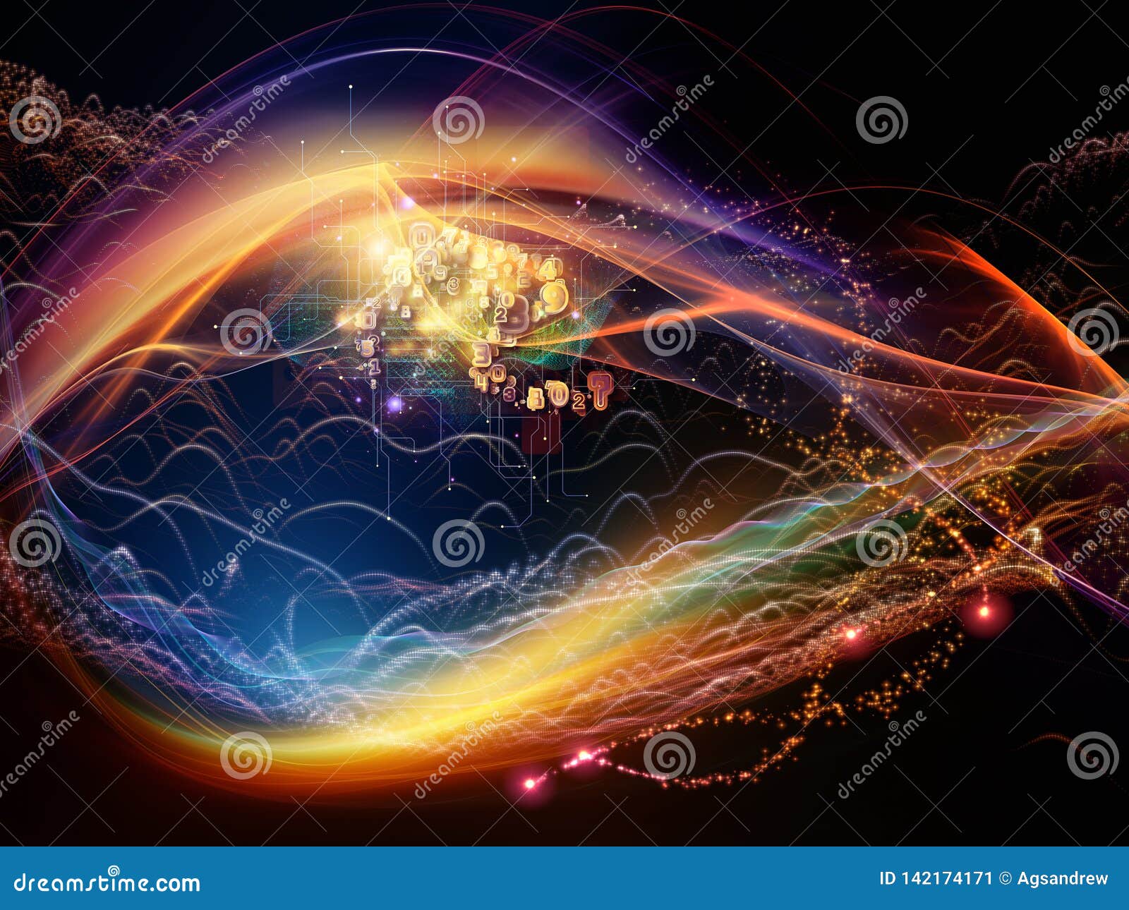Digital Paradigms of Virtual World Stock Illustration - Illustration of ...