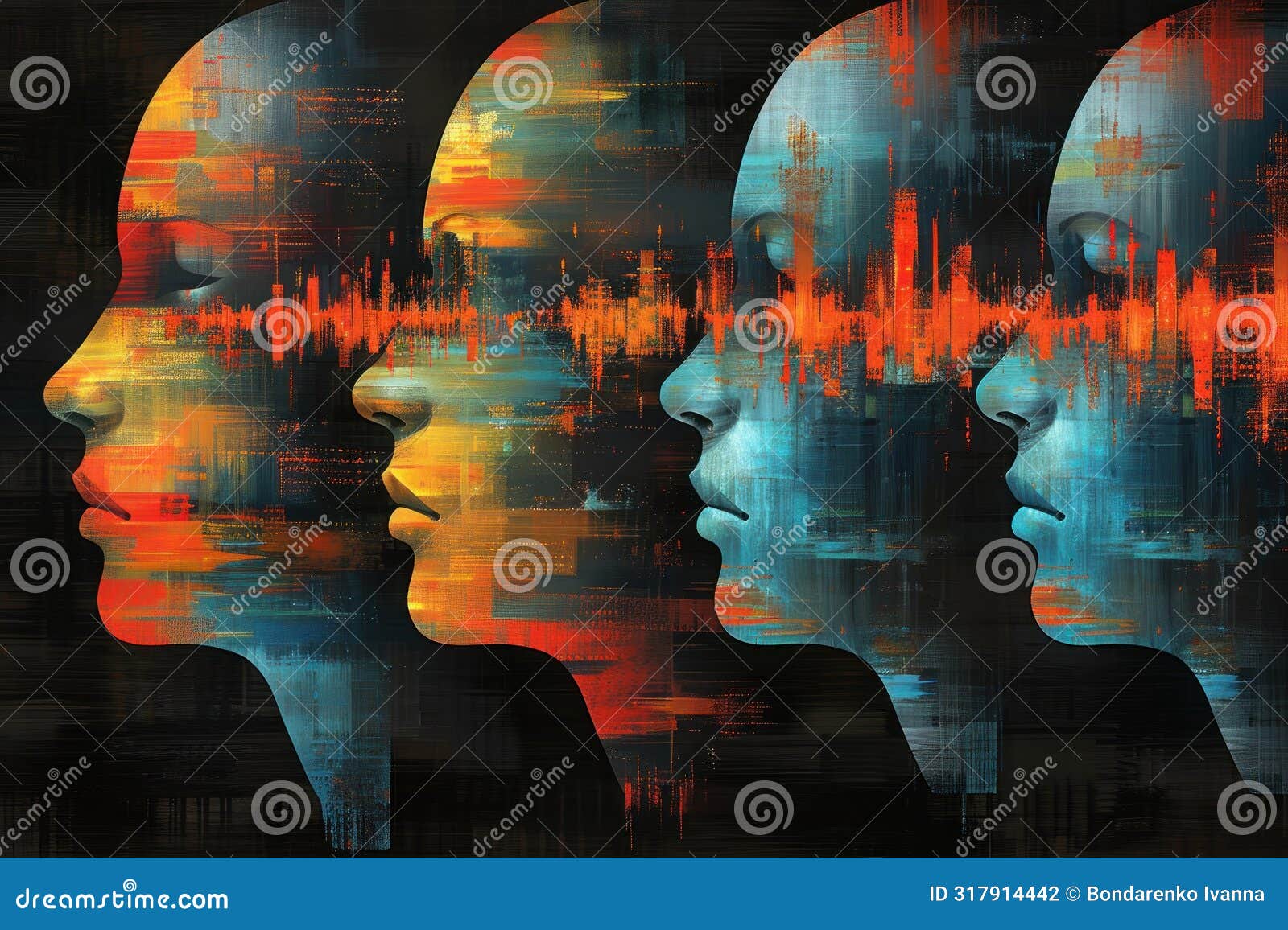 Digital Particle Abstract Face Technology Concept Background for ...