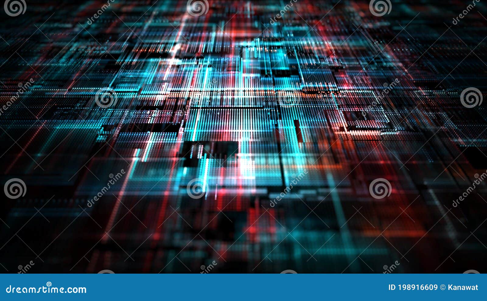 Digital Particle and Light Flow. Digital Cyberspace and Data Network ...