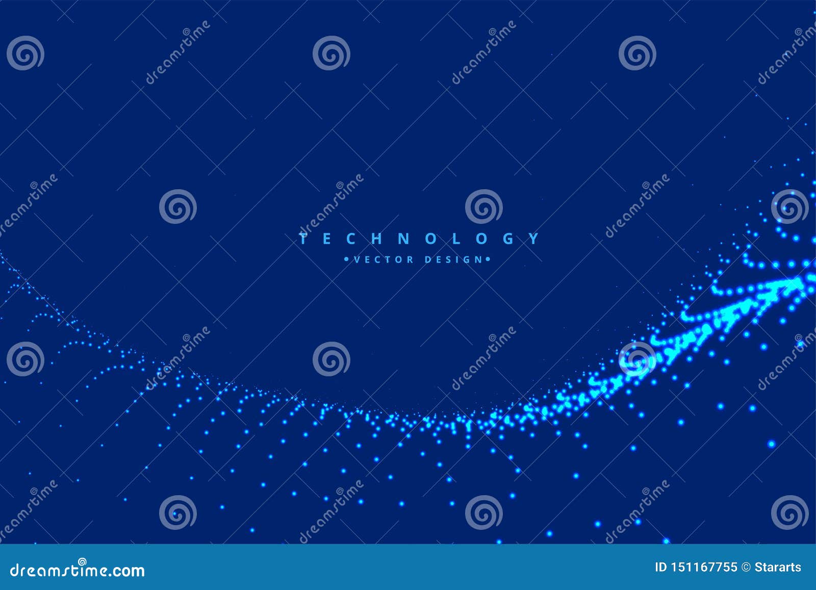 Digital Particle Wave Technology Background Stock Vector - Illustration ...