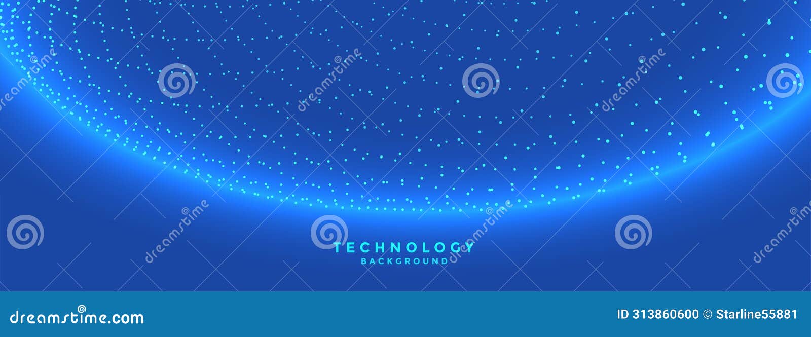 Digital Particles Connection Network Technology Banner Design Stock ...