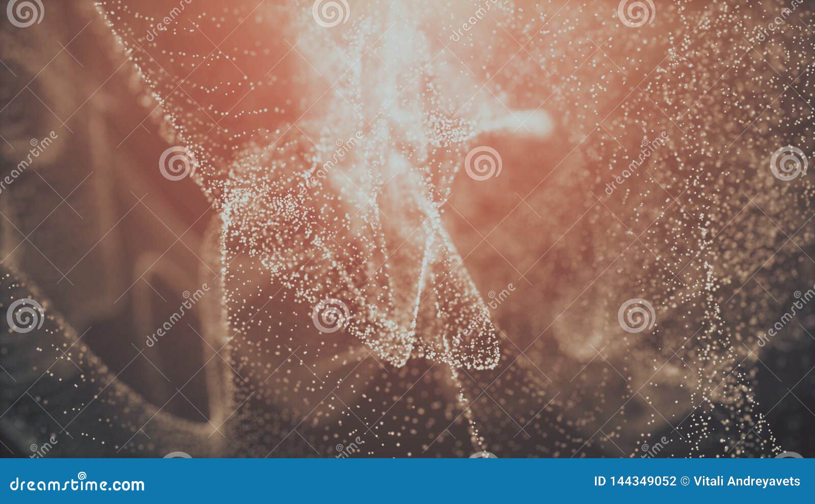 Digital Particles Floating Wave Form in the Abyss Abstract Cyber ...